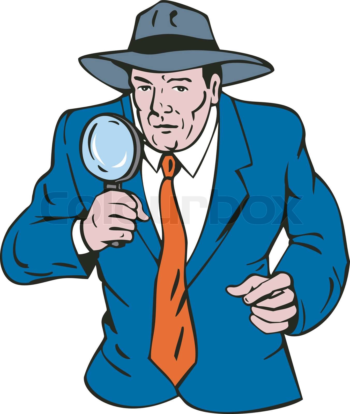 Detective mit Lupe | Stock-Vektor | Colourbox