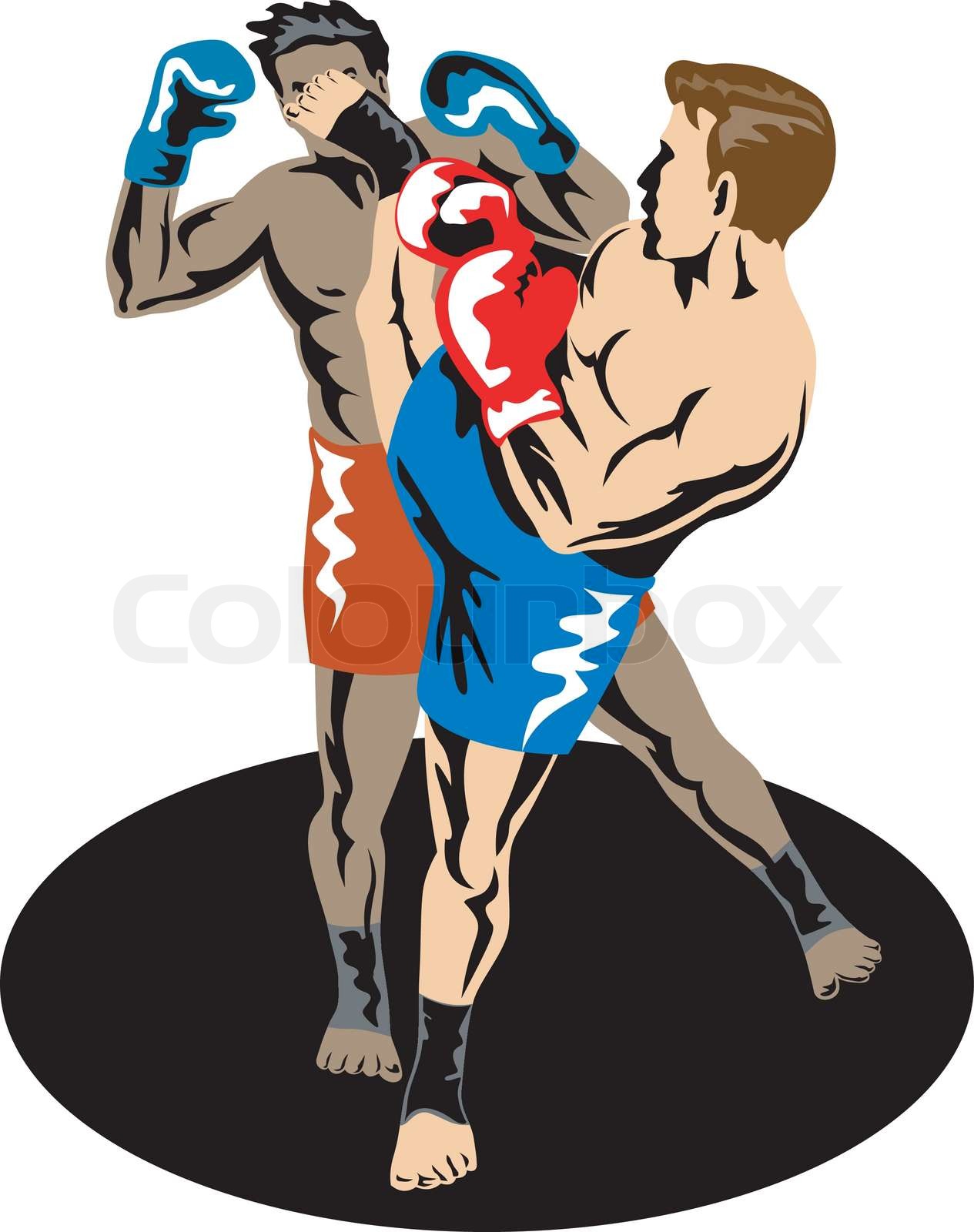 Kickboxer Kicking | Stock vector | Colourbox