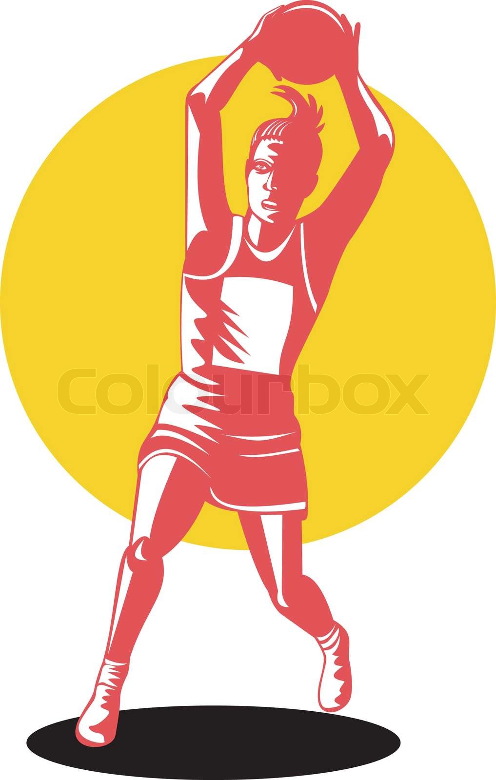 Netball Player Passing | Stock vector | Colourbox