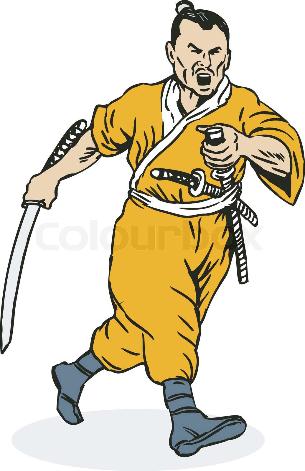 Samurai Warrior Running | Stock vector | Colourbox