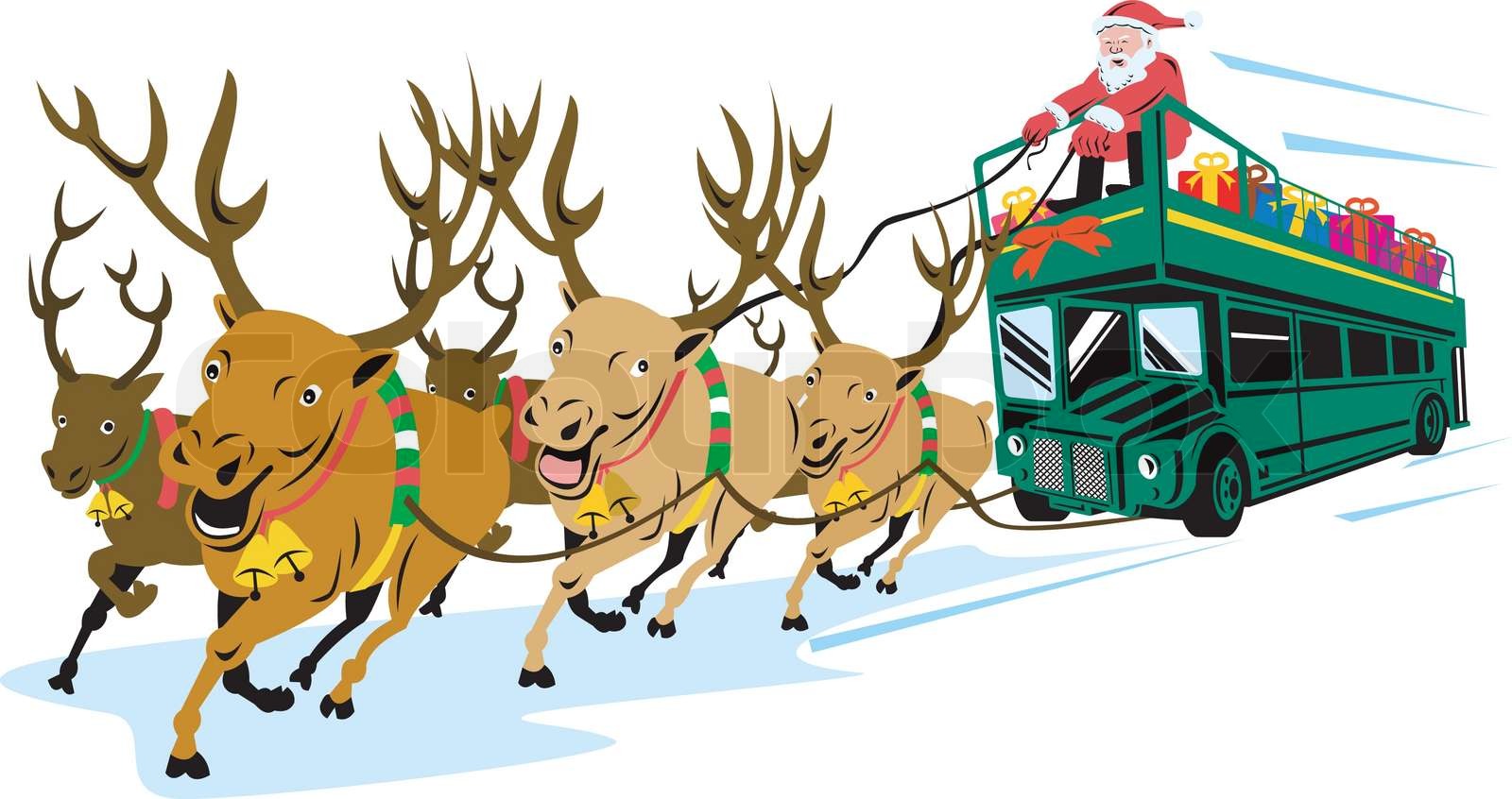 Santa Claus Driving Bus | Stock vector | Colourbox