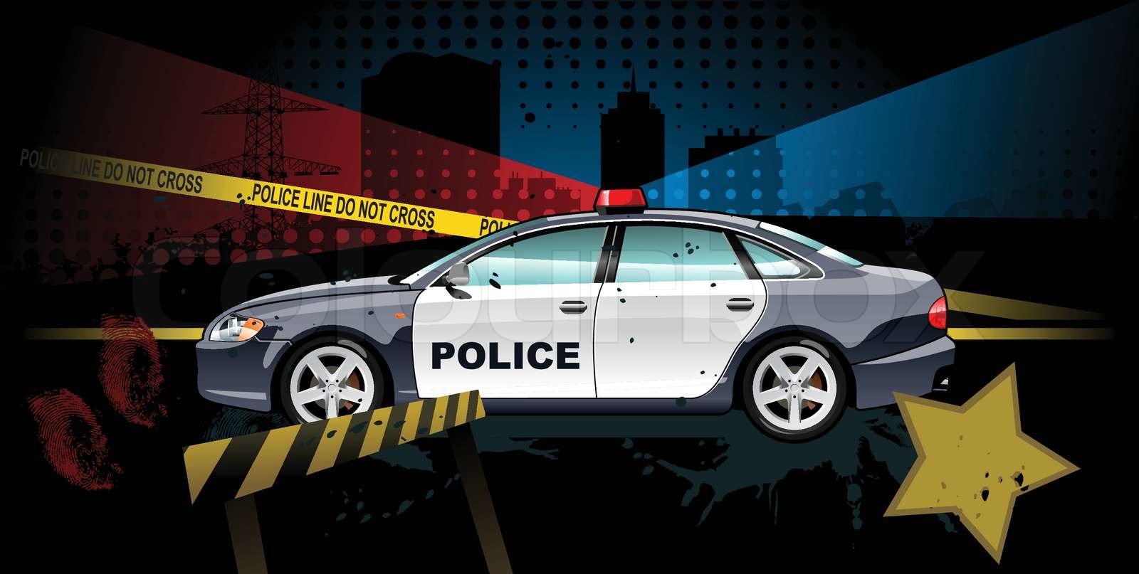 police car - vector illustration | Stock vector | Colourbox