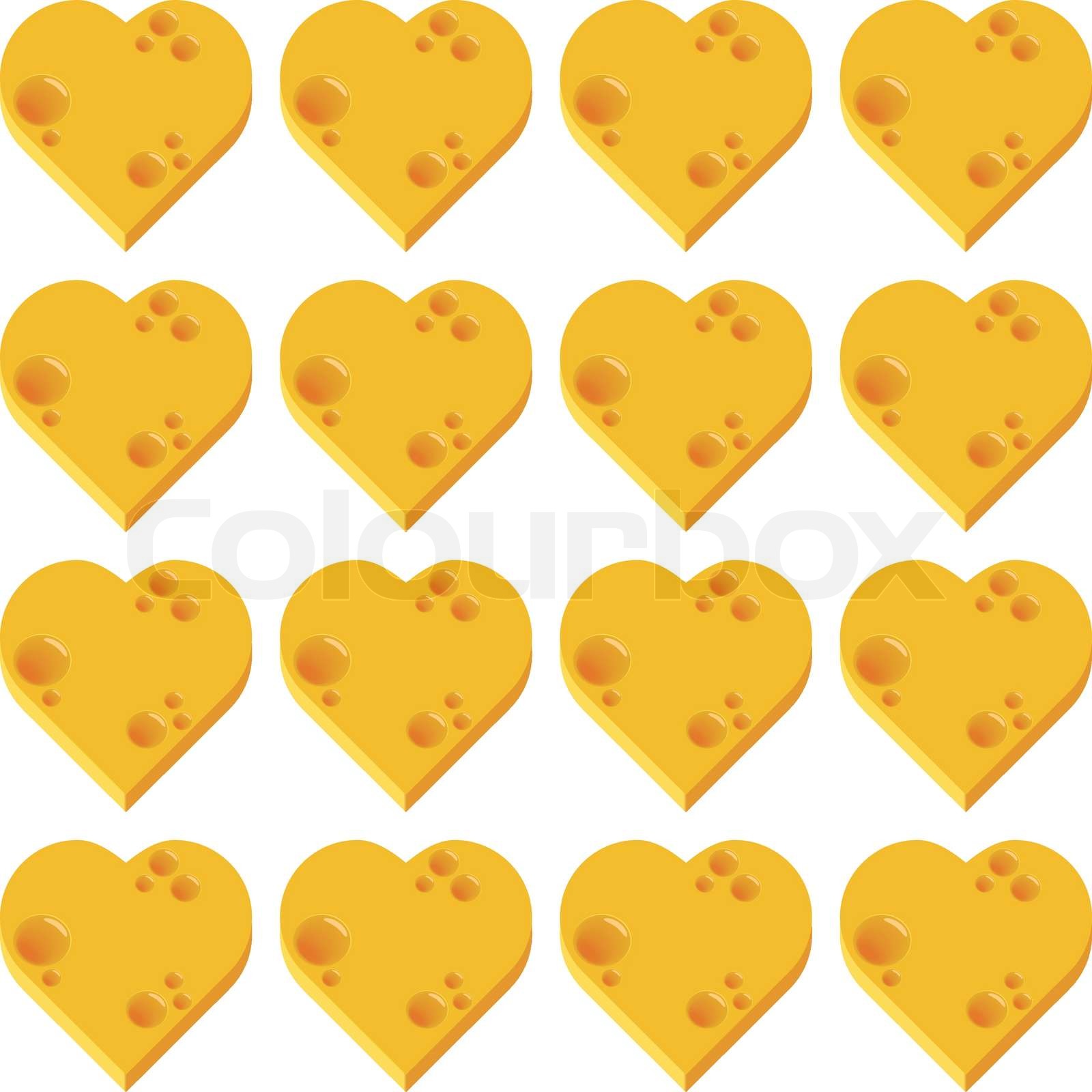 seamless heart cheese pattern | Stock vector | Colourbox