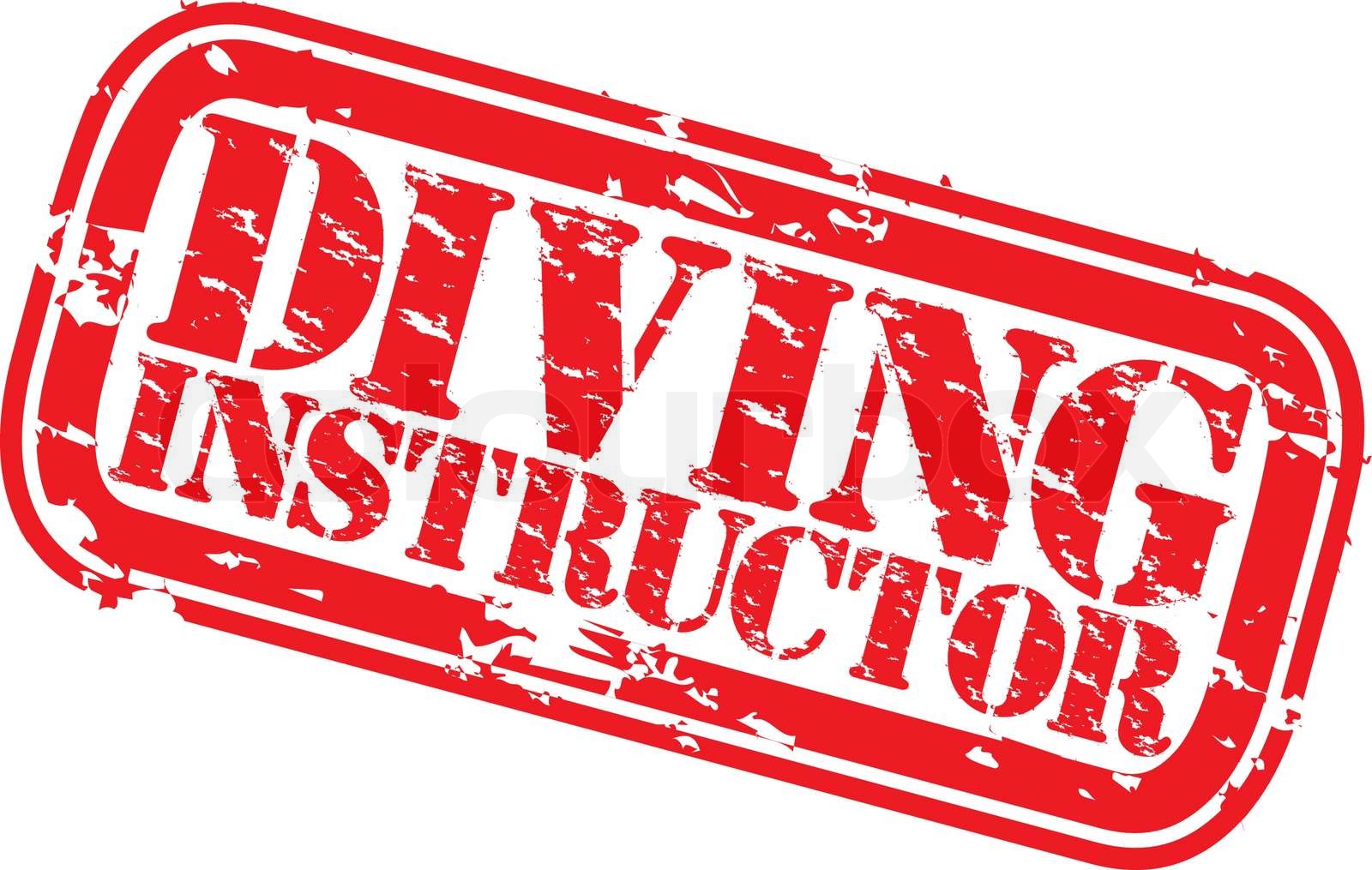 Grunge diving instructor rubber stamp, vector illustration | Stock ...