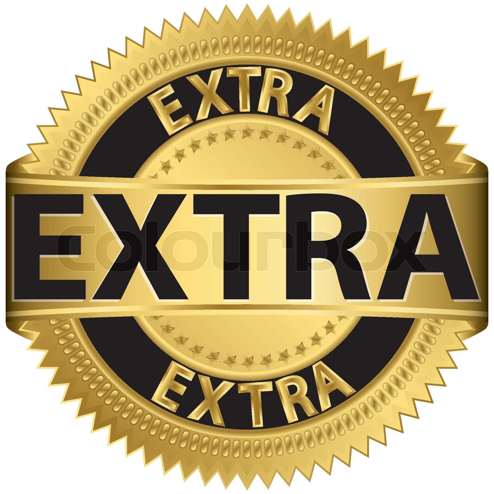 Extra golden label, vector illustration | Stock vector | Colourbox