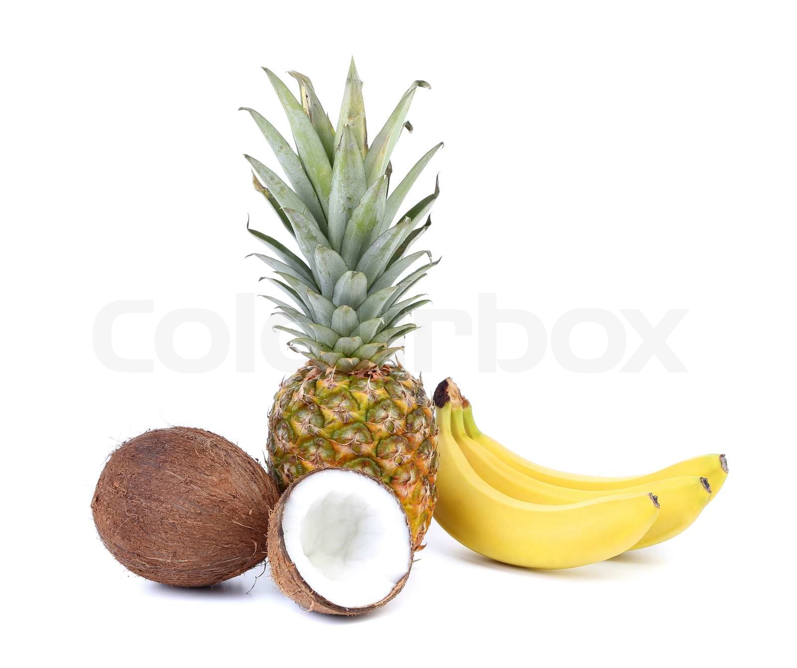 Kokosnuss, Bananen und Ananas | Stock Bild | Colourbox