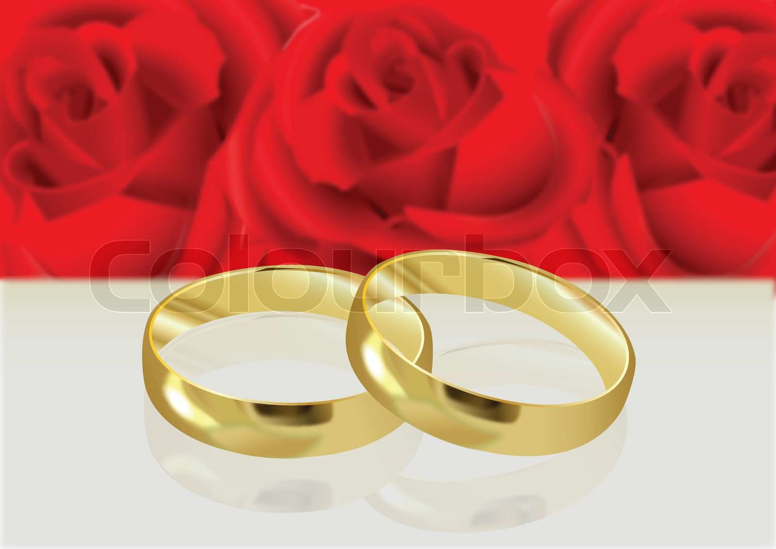 WEDDING RING AND ROSES | Stock vector | Colourbox