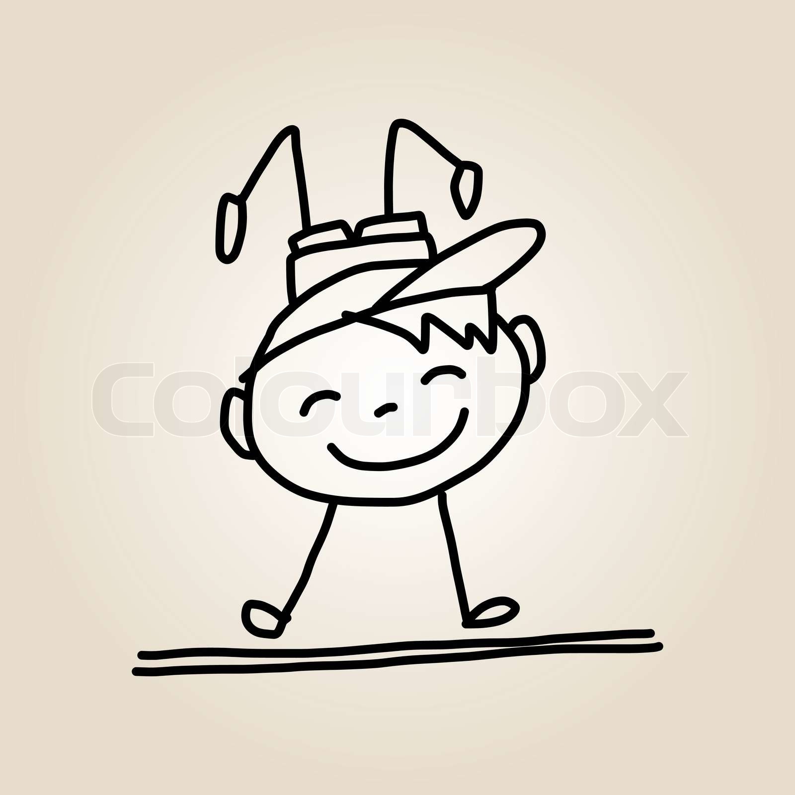 hand drawing cartoon happy kids | Stock vector | Colourbox