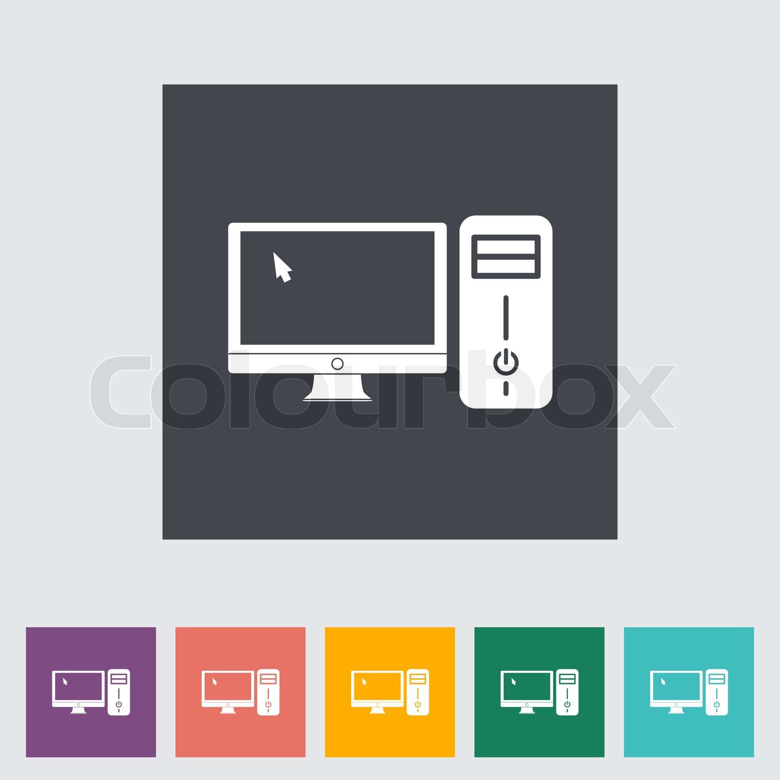 Computer flat icon | Stock vector | Colourbox