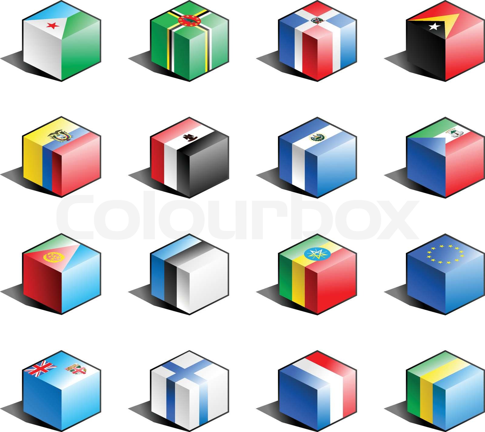 Flagge Icon set Teil 4 | Stock-Vektor | Colourbox