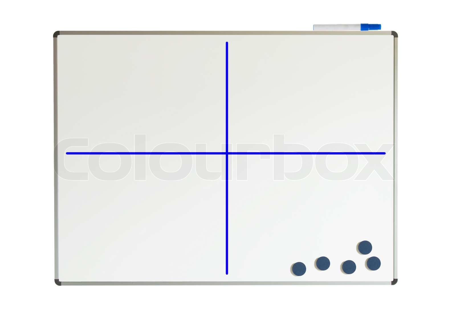 Whiteboard with lines drawn on it | Stock image | Colourbox