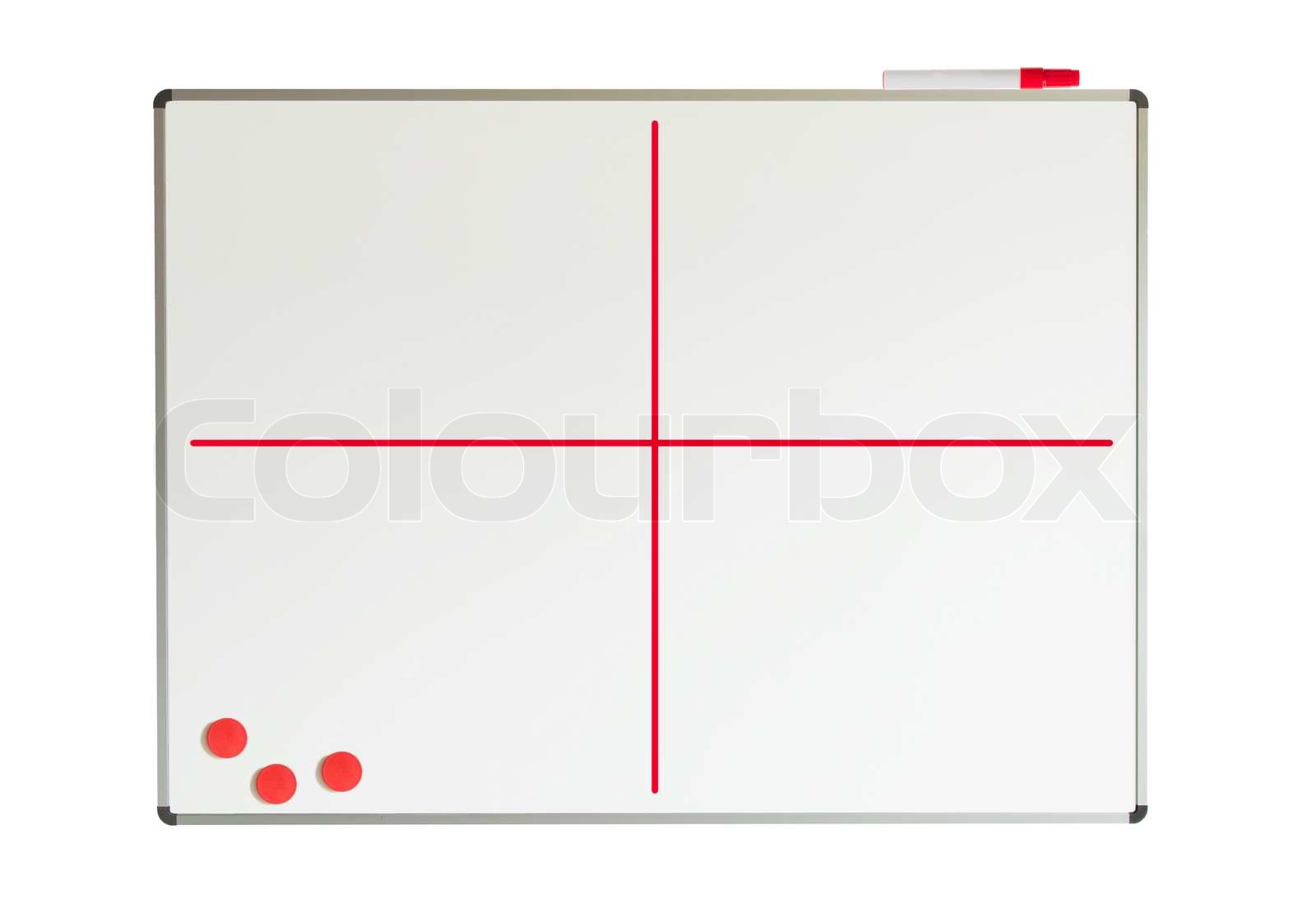 Whiteboard with lines drawn on it | Stock image | Colourbox