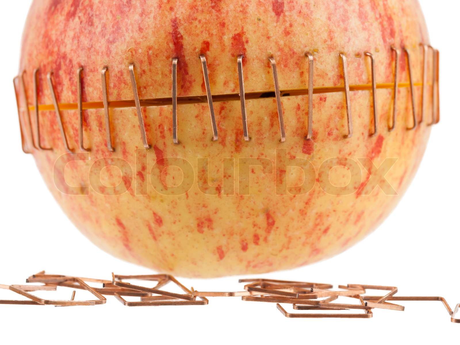 Sliced apple halves | Stock image | Colourbox