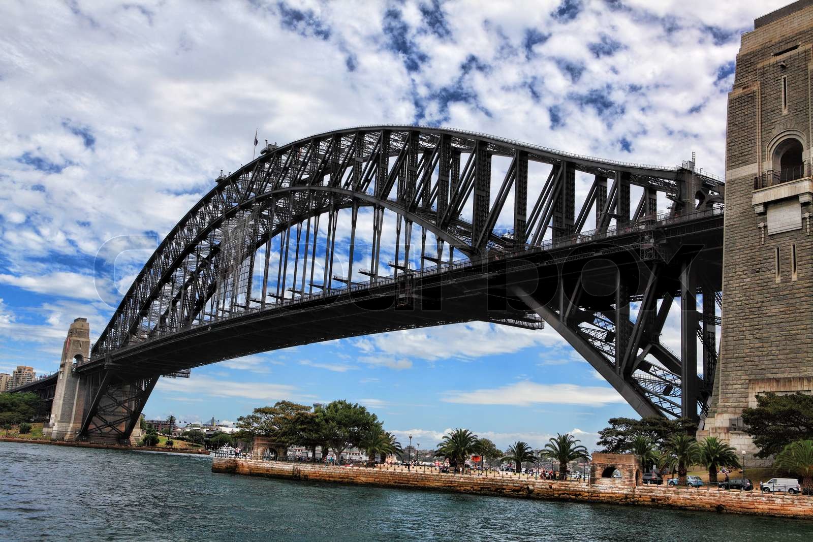 Sydney's iconic Sydney Harbour Bridge viewed from Milsons Point, North ...