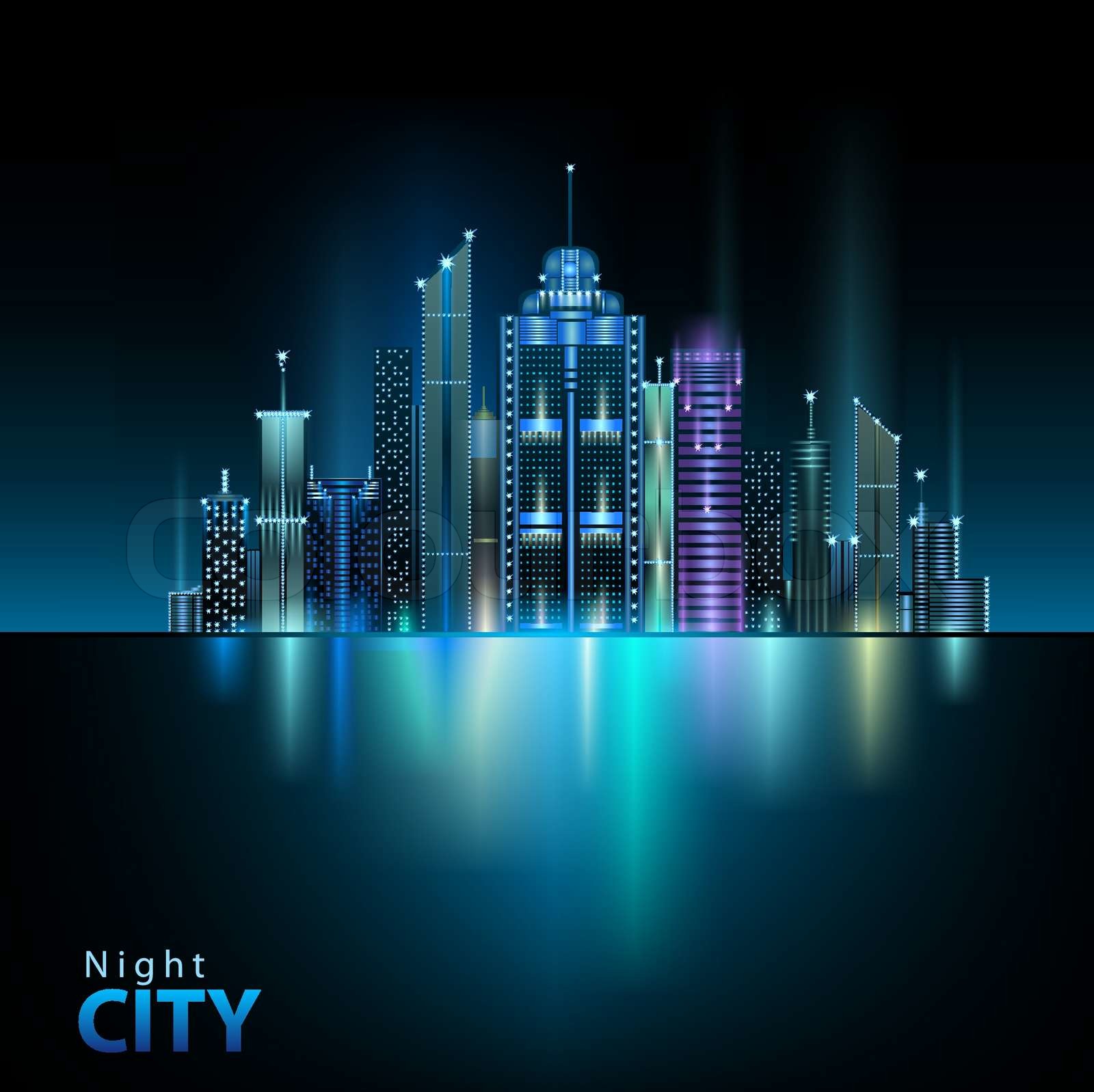 Night city | Stock vector | Colourbox