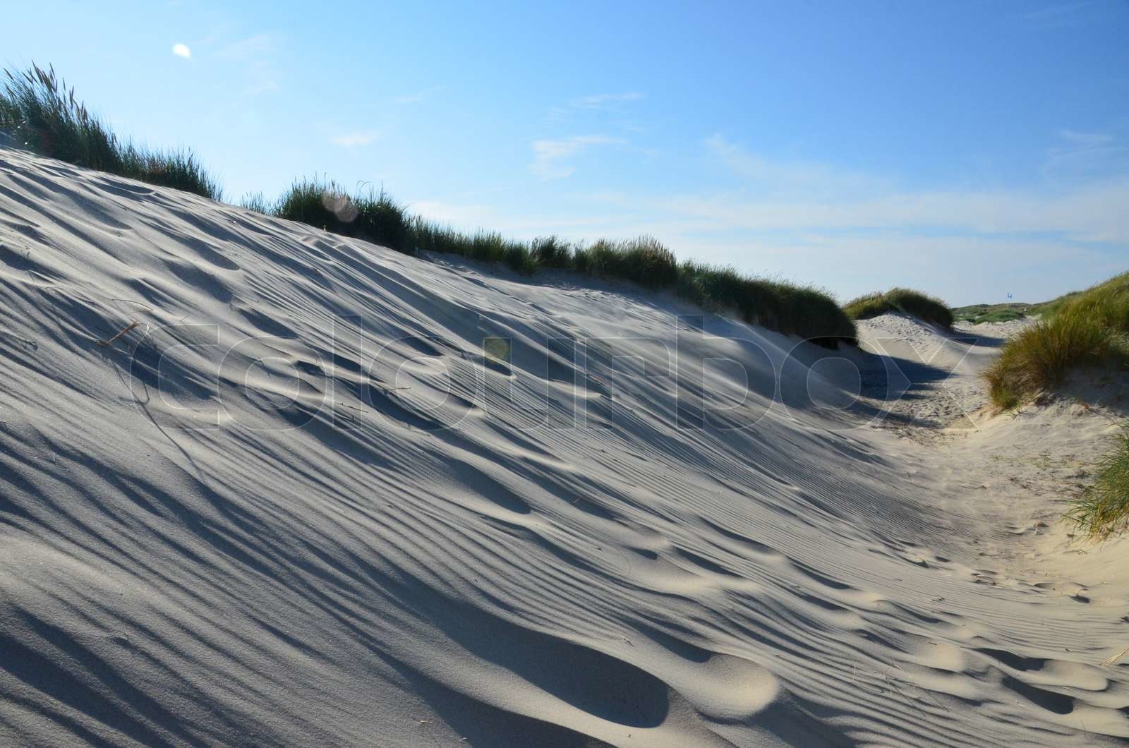 sand klitter ved Vesterhavet i Danmark en sommerdag med solskin | Stock ...