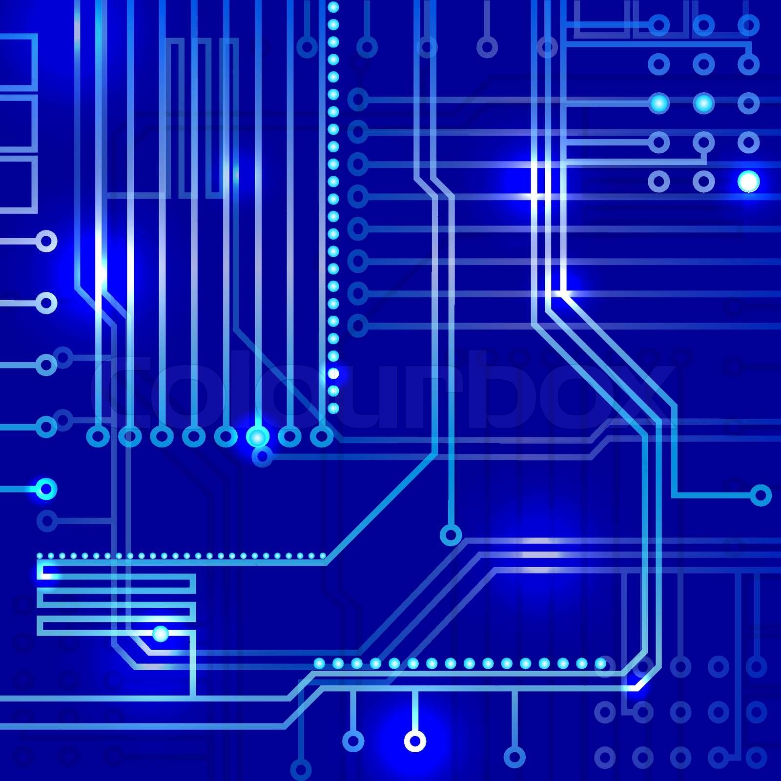abstract electronics blue background | Stock vector | Colourbox