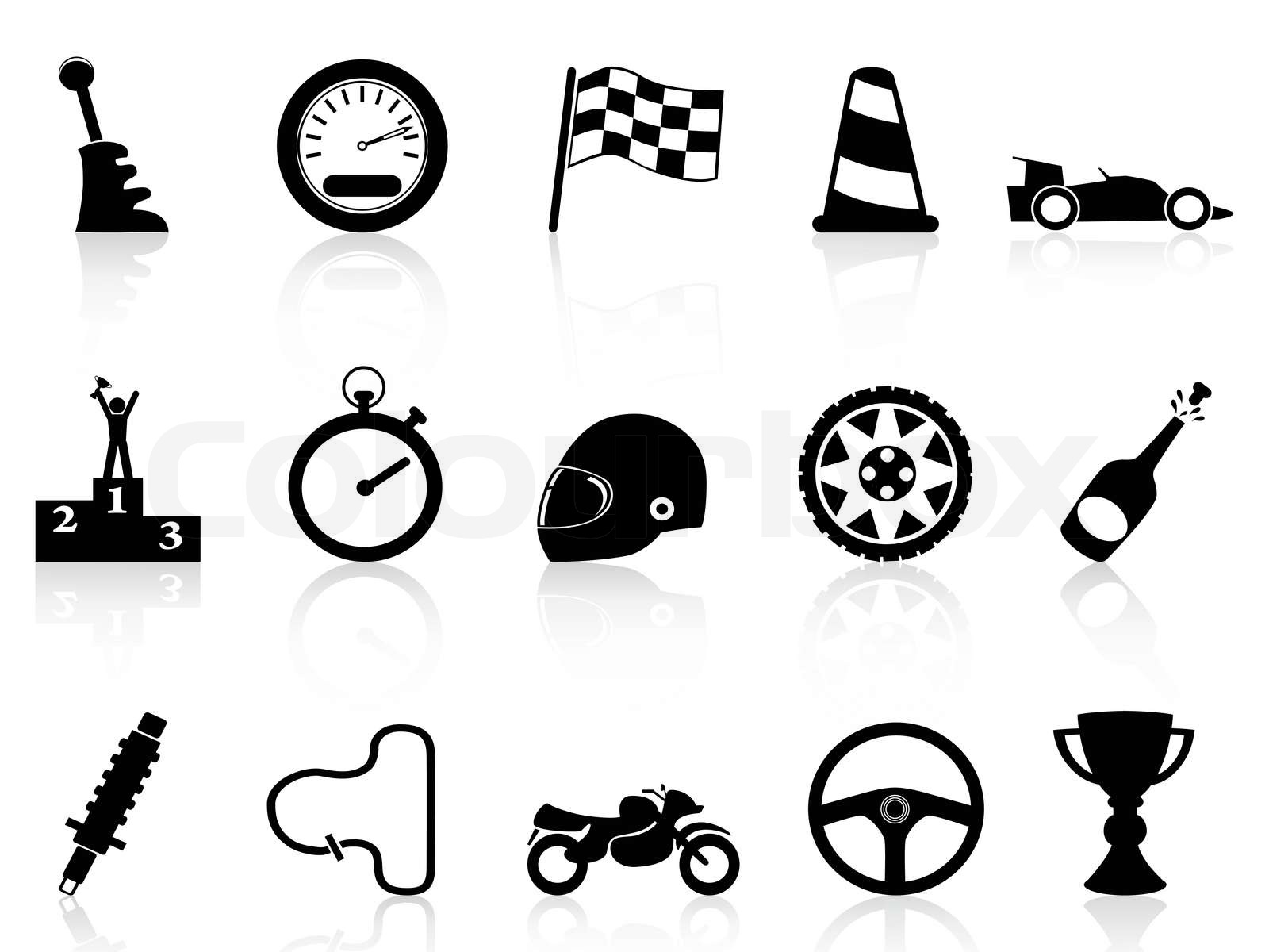 motor race icons set | Stock vector | Colourbox