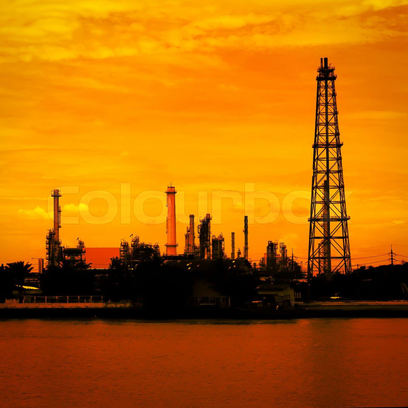 Oil refinery factory | Stock image | Colourbox
