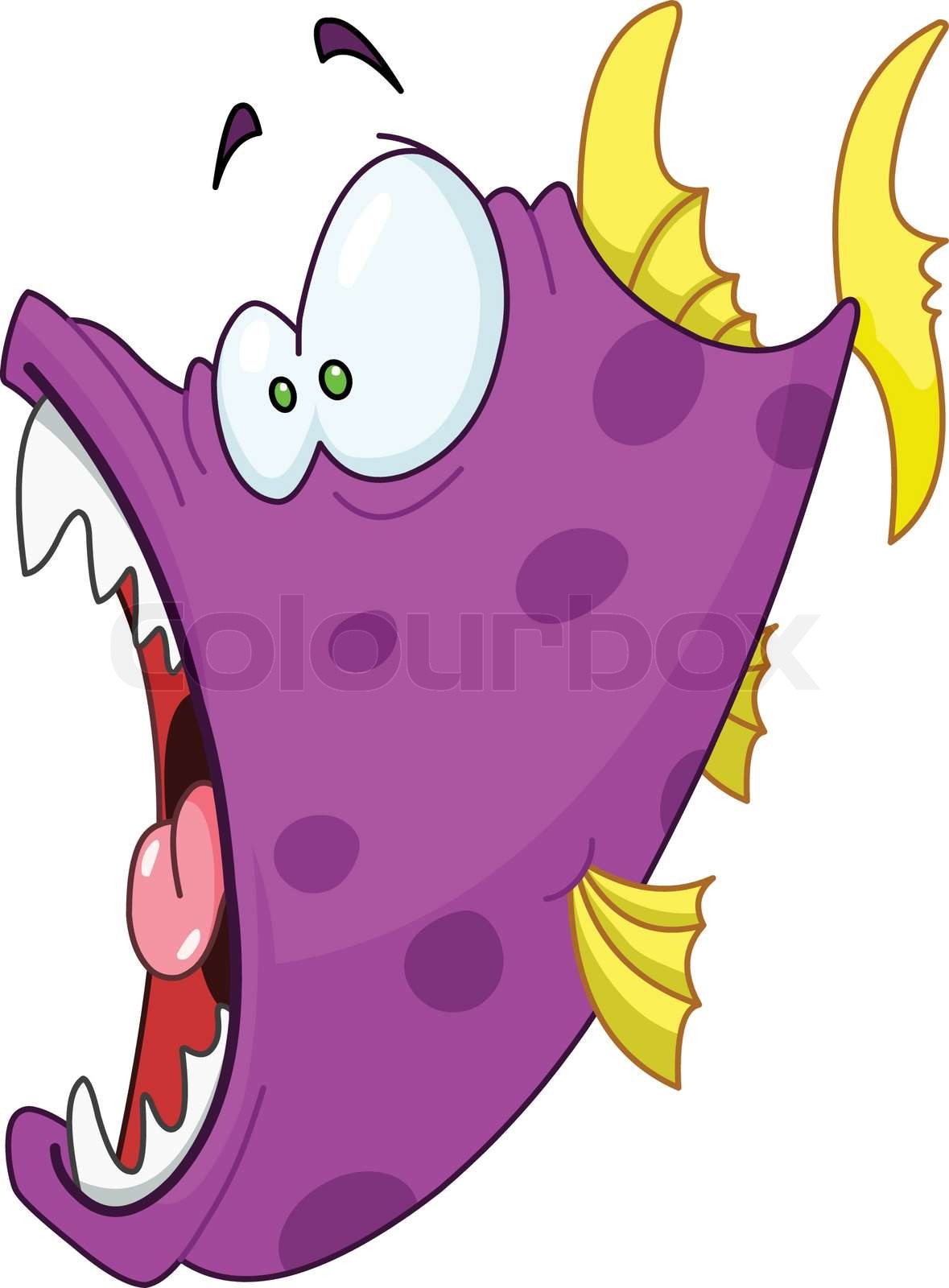 cartoon predator fish | Stock vector | Colourbox