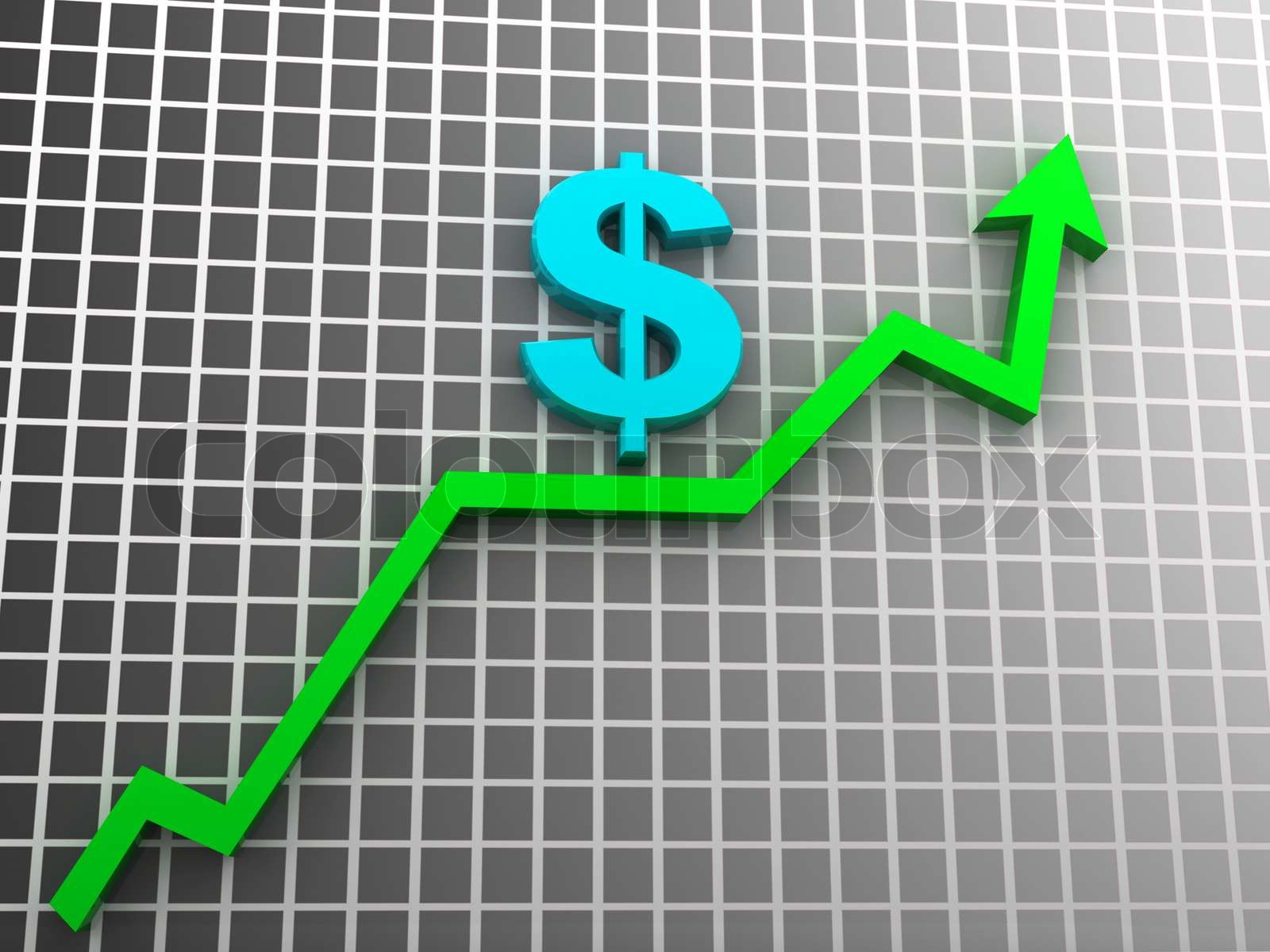 Arrow Graph with dollar sign | Stock image | Colourbox