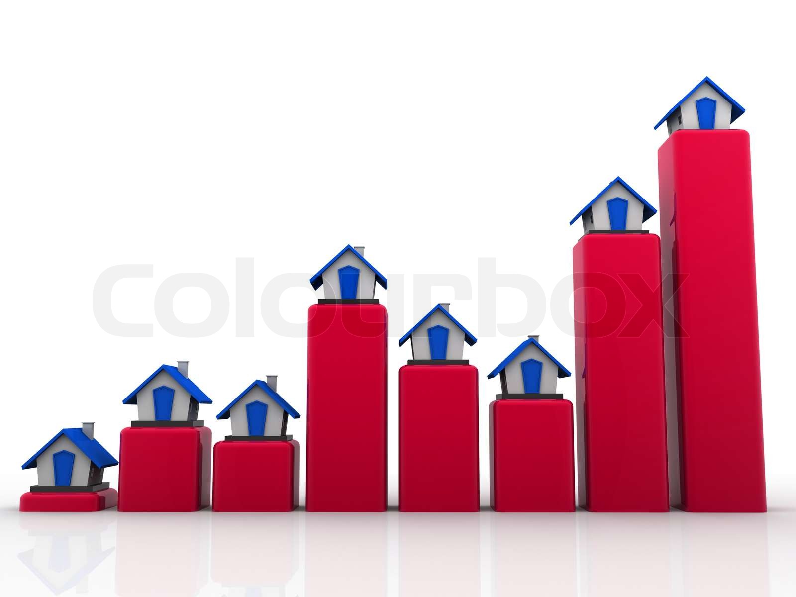 Real estate chart. Shows a rise in prices for real estate | Stock image ...
