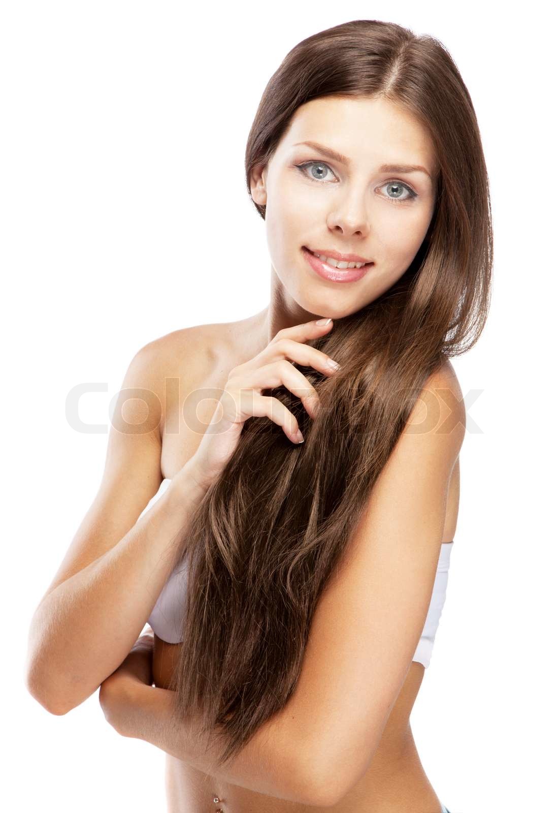 Beautiful Young Woman Face Portrait Stock Image Colourbox