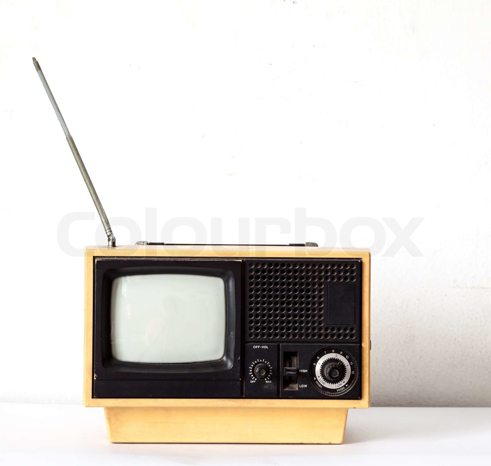 Vintage Yellow TV | Stock image | Colourbox