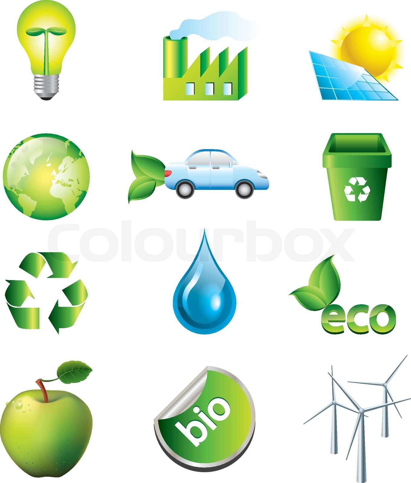 Umwelt und Ökologie-Symbole-Satz | Stock-Vektor | Colourbox