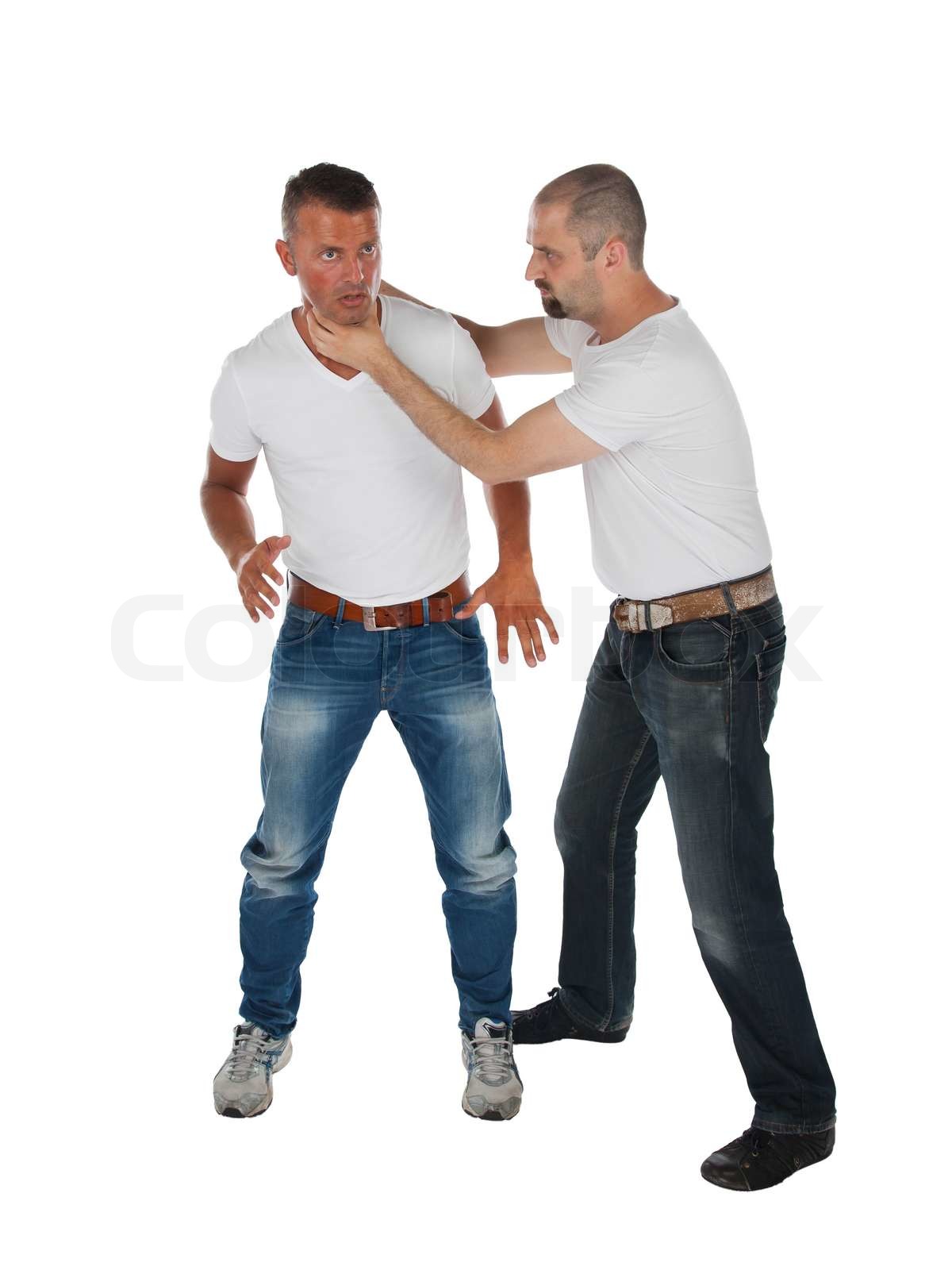 Man choking other man | Stock image | Colourbox