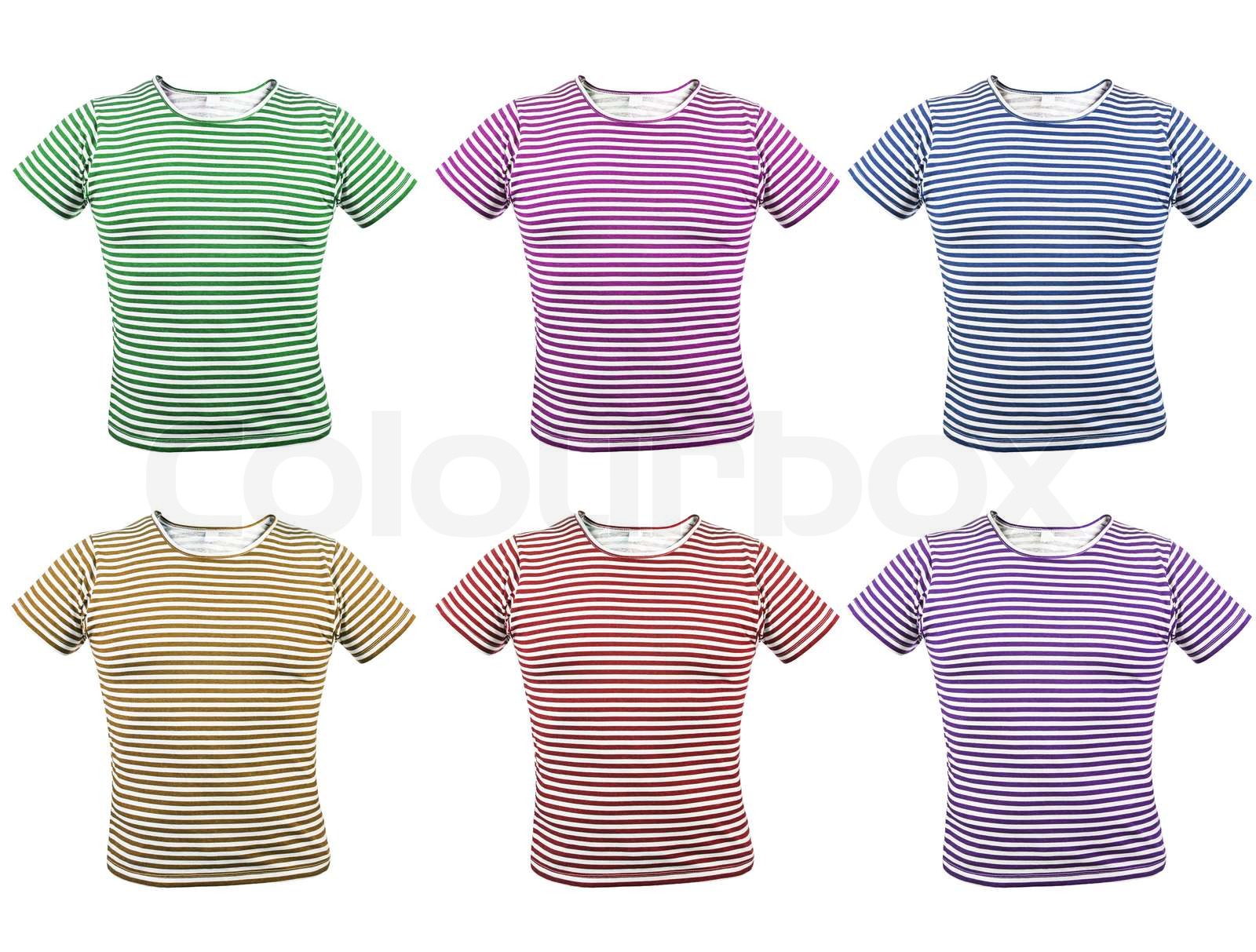 Different colour striped T-shirt Front | Stock image | Colourbox