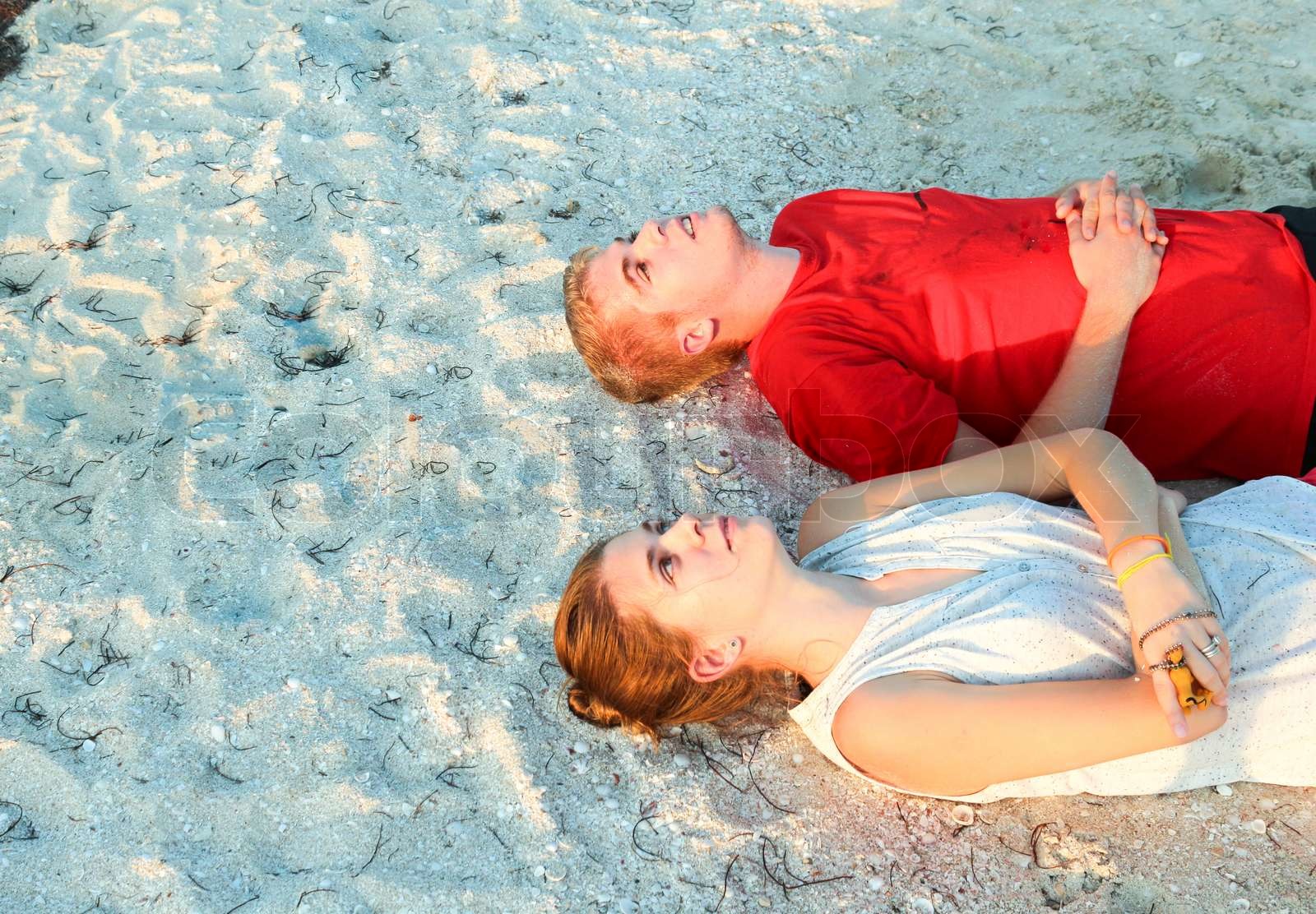 Lying On Sand Stock Image Colourbox