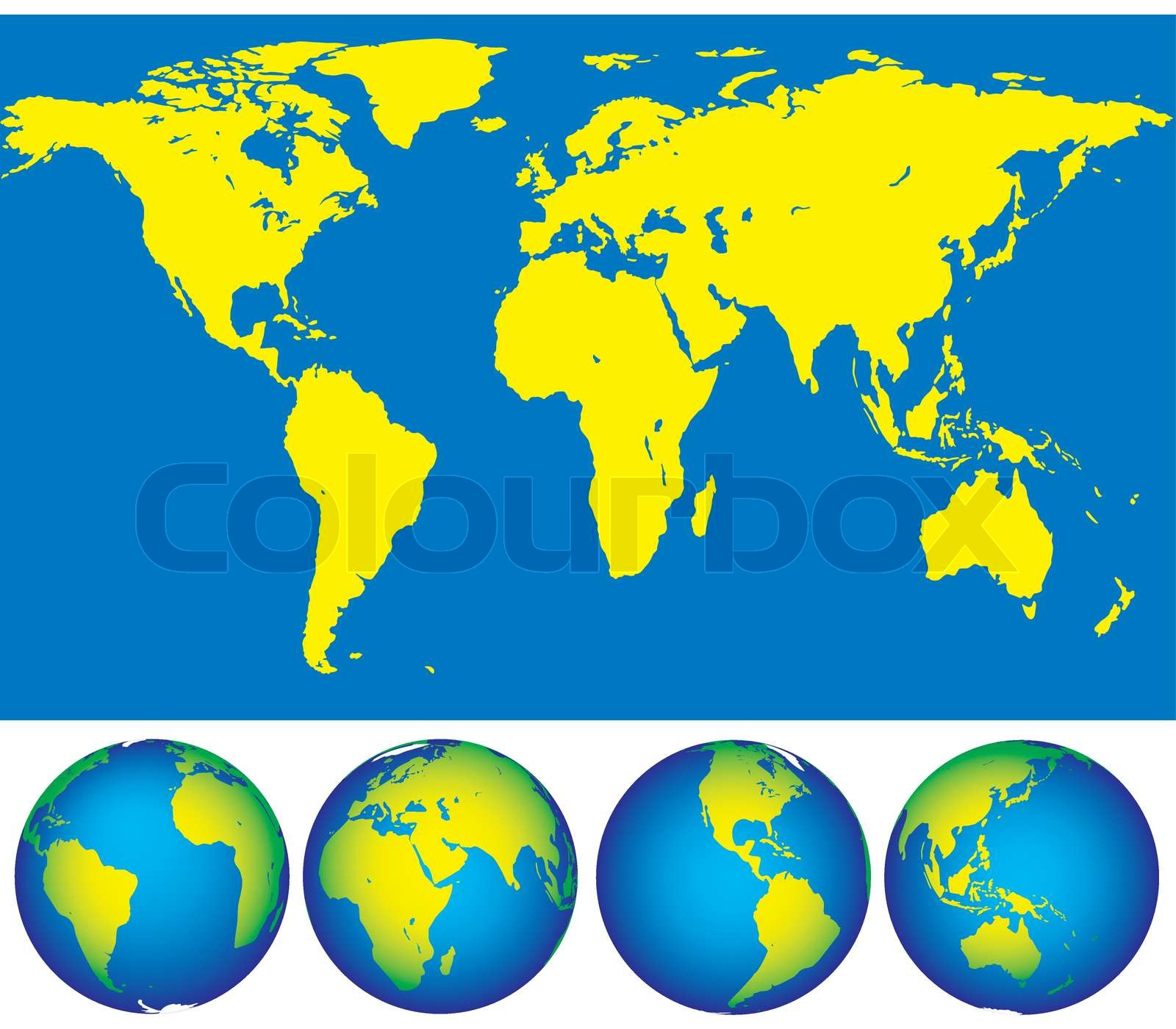 Map and globes | Stock vector | Colourbox