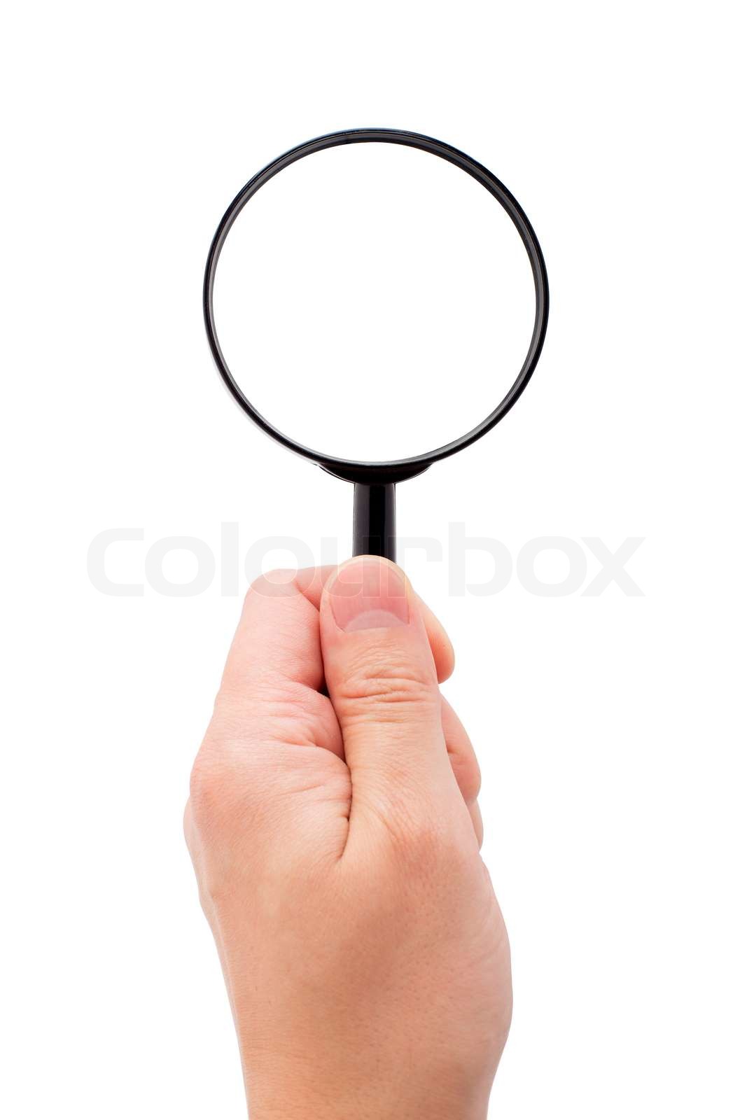 Hand Holding-Lupe | Stock Bild | Colourbox