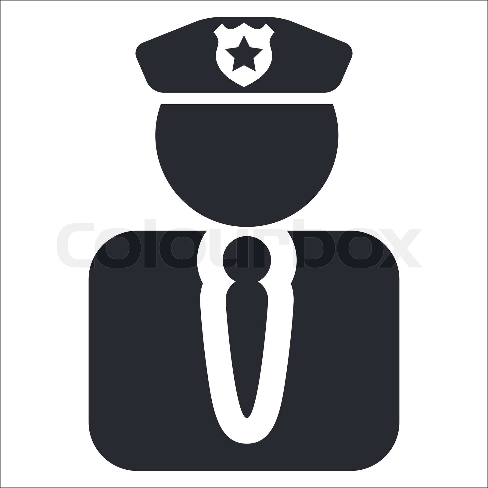 Vector illustration of isolated policeman icon | Stock vector | Colourbox