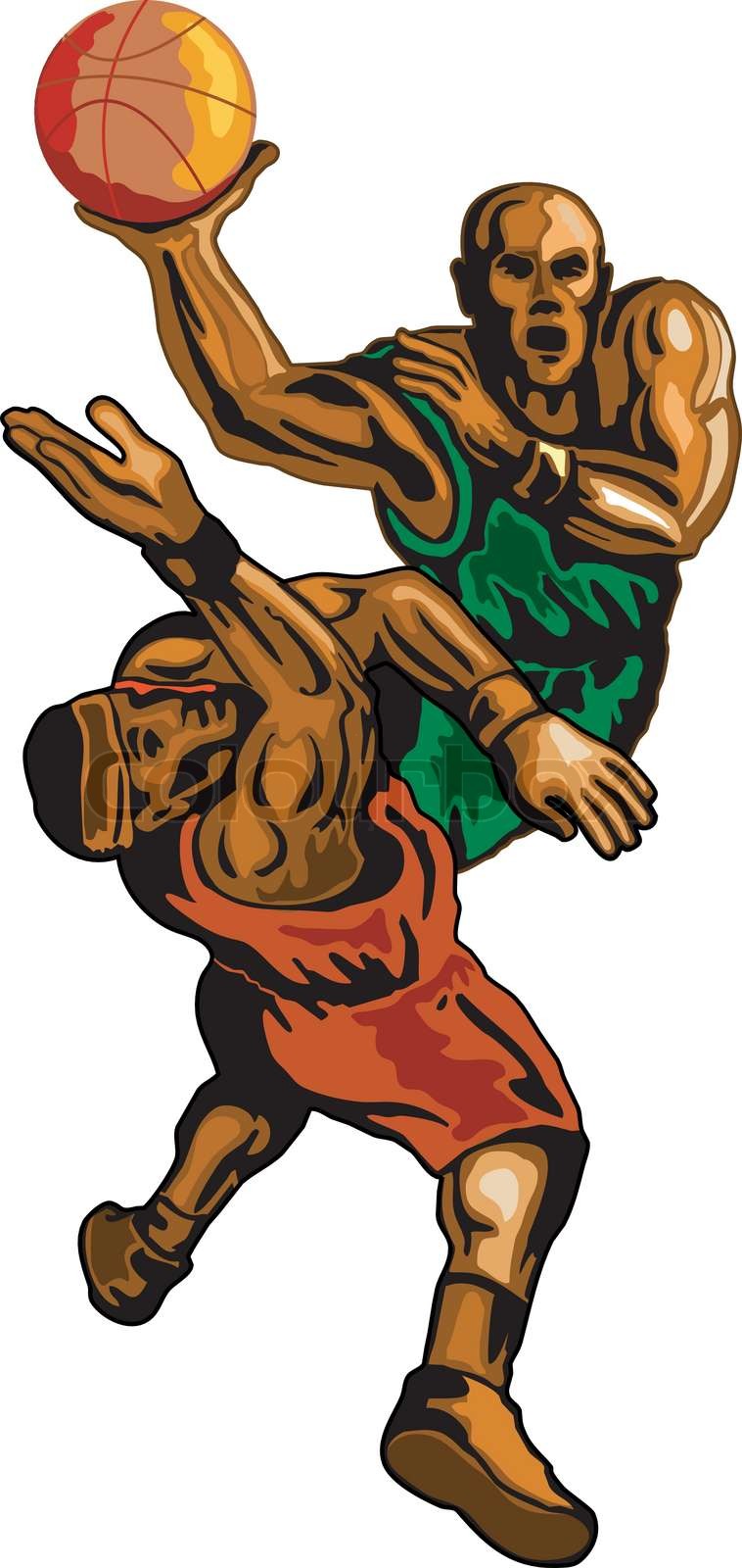 Basketball Player Dunking Blocking | Stock vector | Colourbox