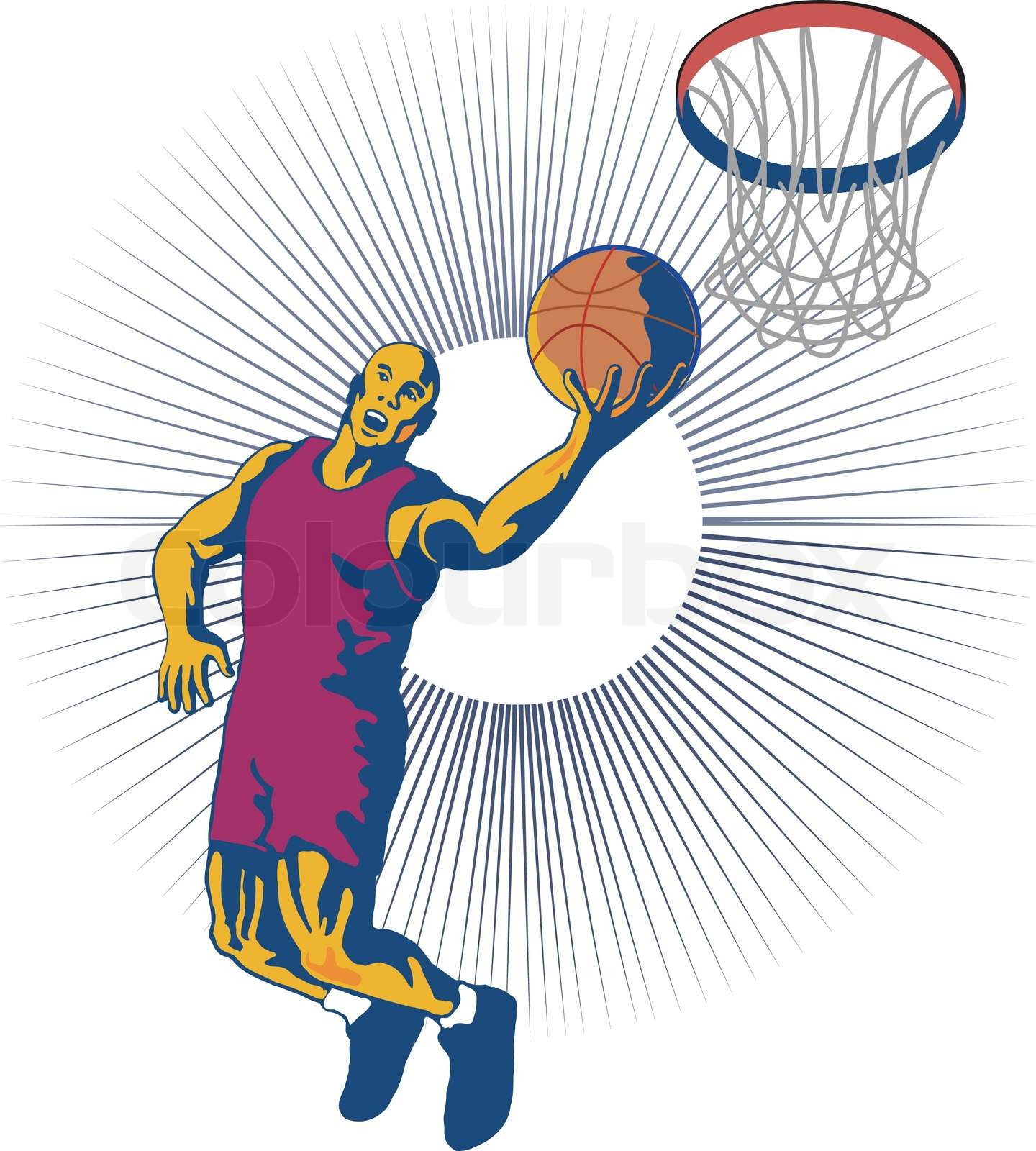 Basketball Player Dunking Stock Vector Colourbox