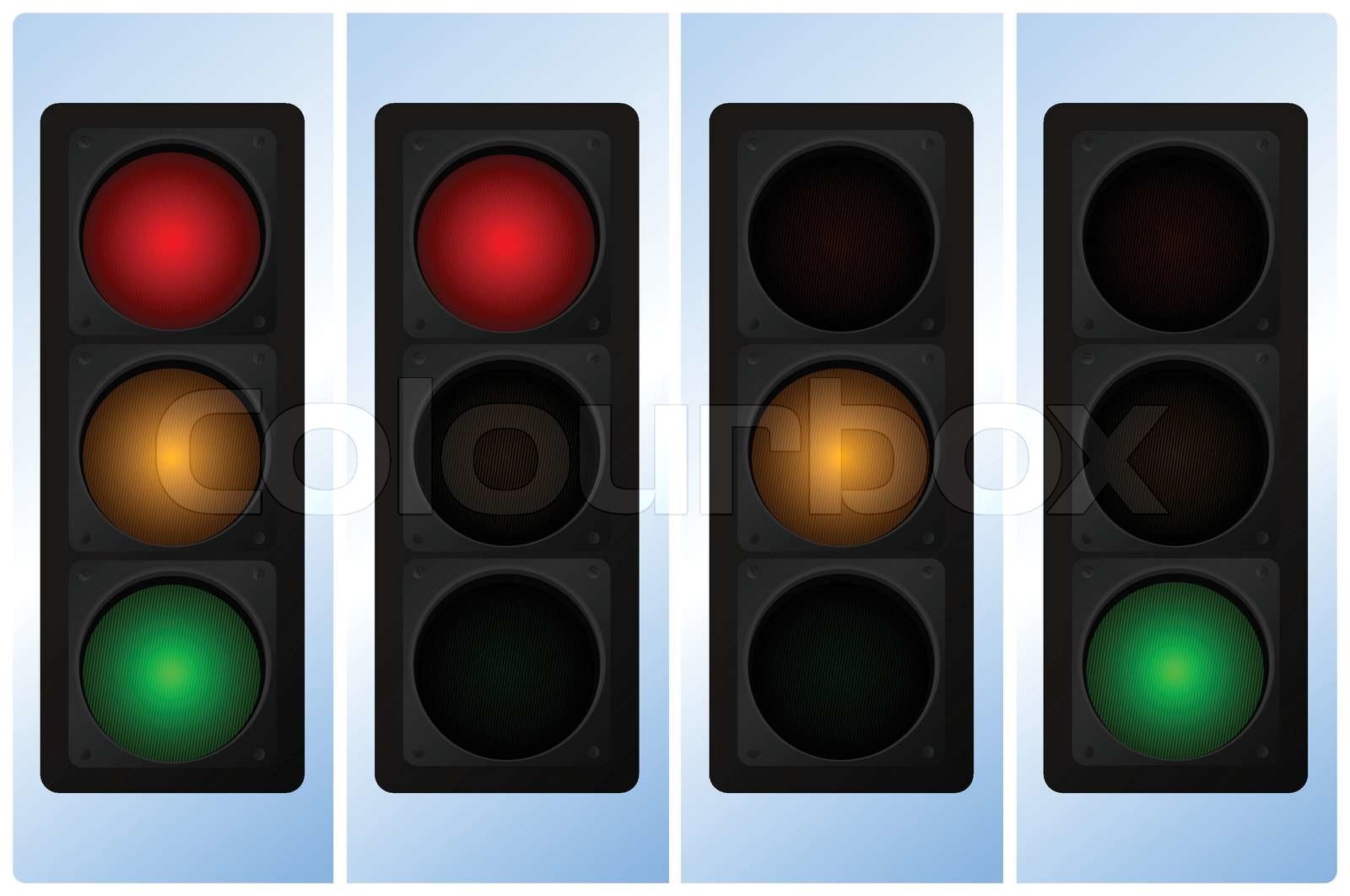 Vector illustration of single traffic light icon | Stock vector | Colourbox