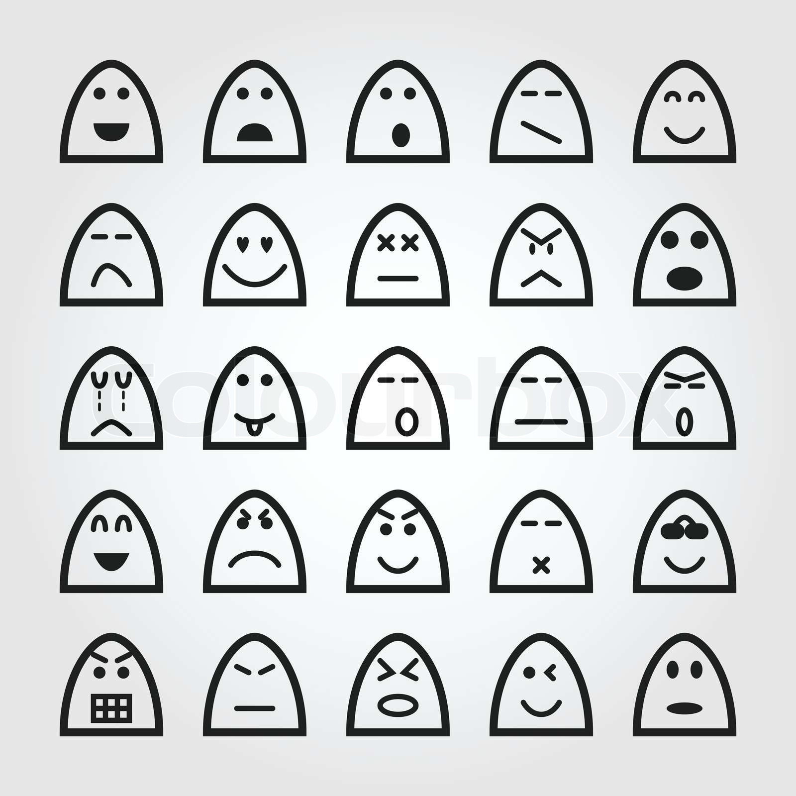 face icons | Stock vector | Colourbox