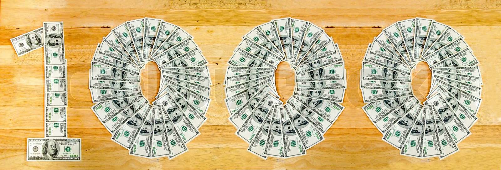 Sign of 1000 dollar bills | Stock image | Colourbox