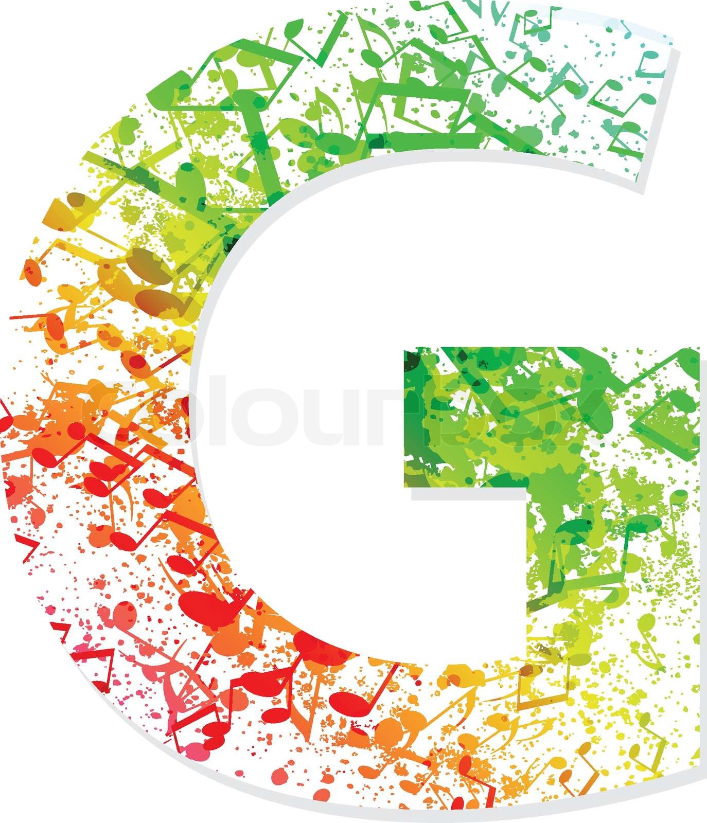 Music theme grungy font Letter G | Stock vector | Colourbox