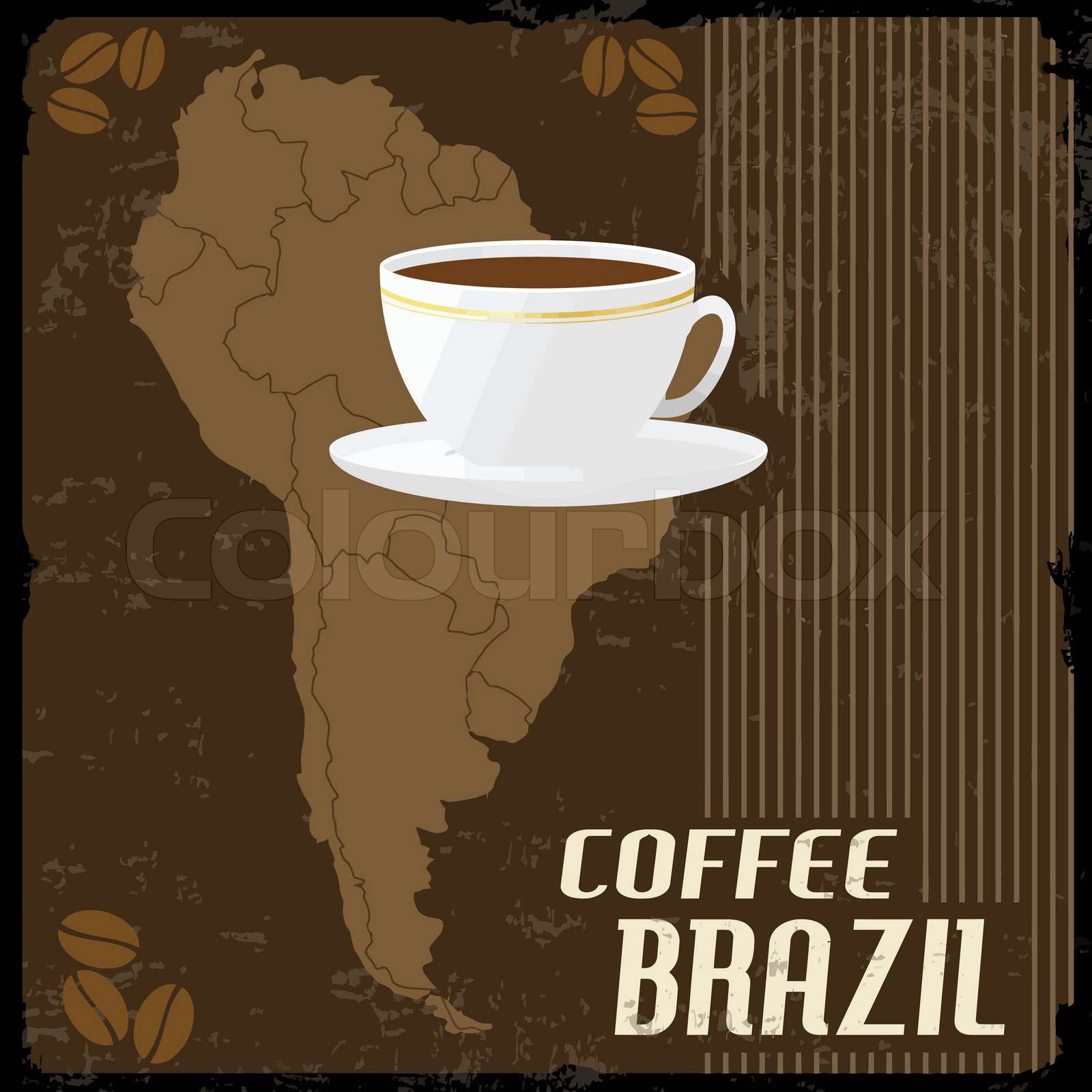 Coffee Brazil Vintage Poster | Stock vector | Colourbox