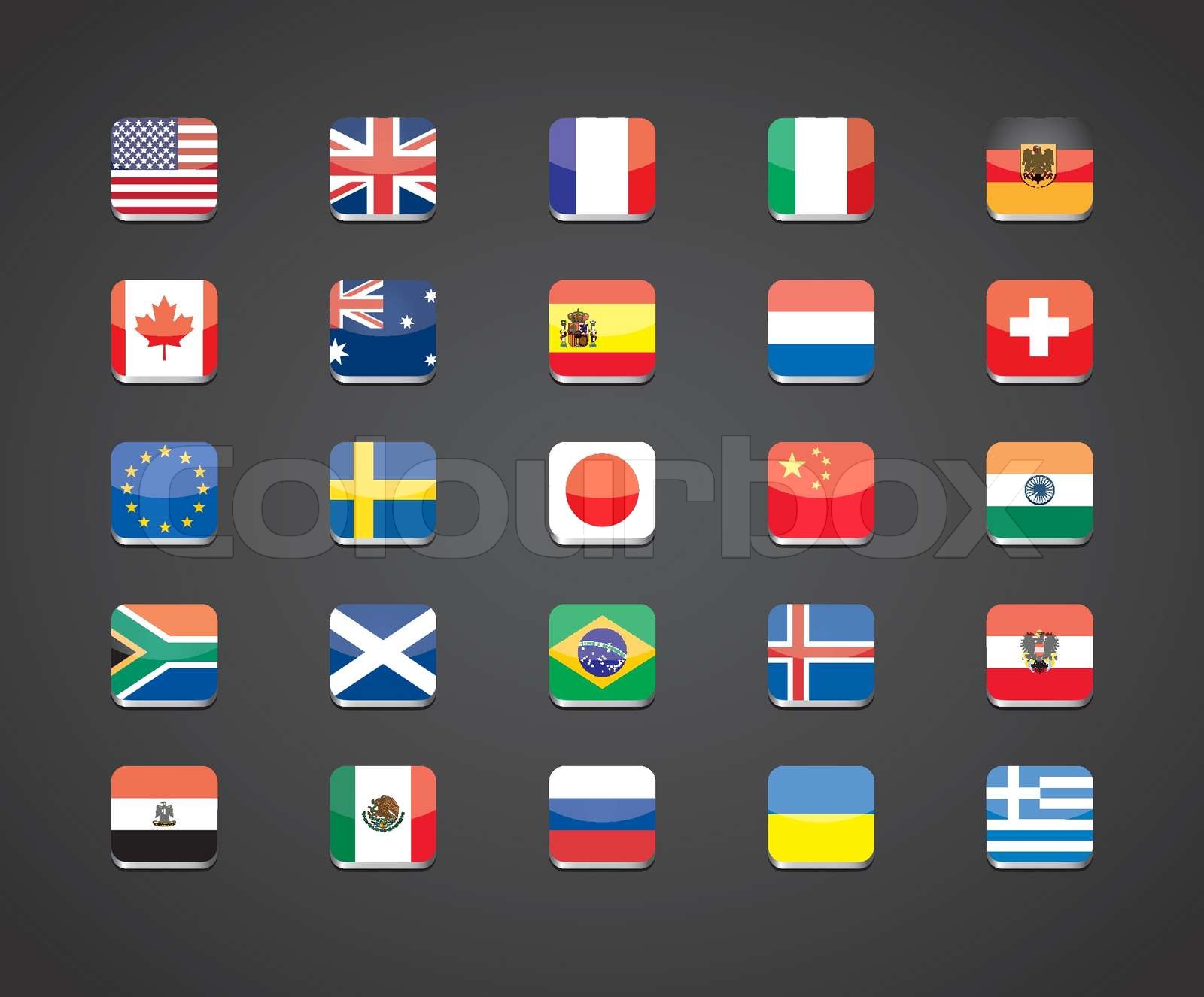 most popular countries flags | Stock vector | Colourbox