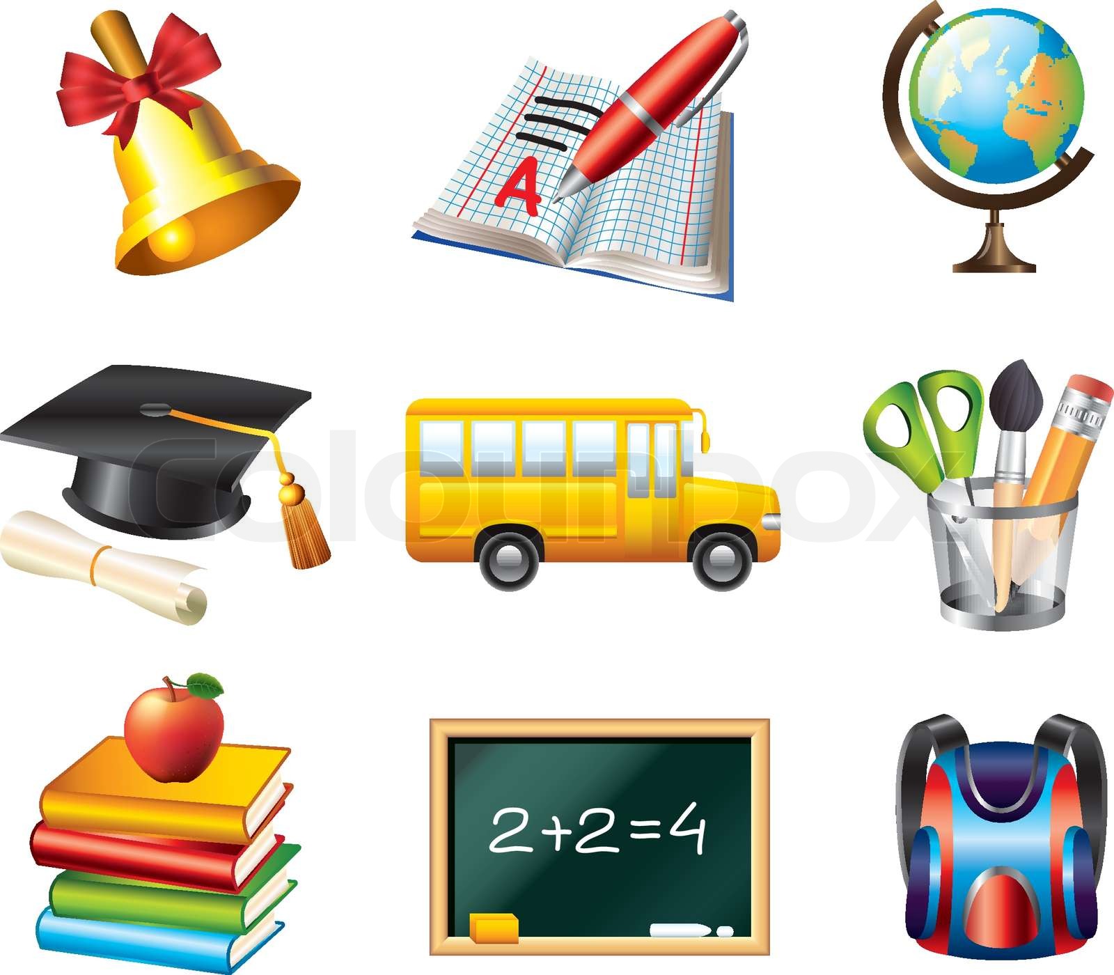 school icons vector set | Stock vector | Colourbox