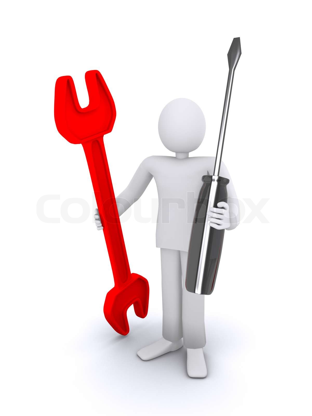 man who holds tools in hands | Stock image | Colourbox