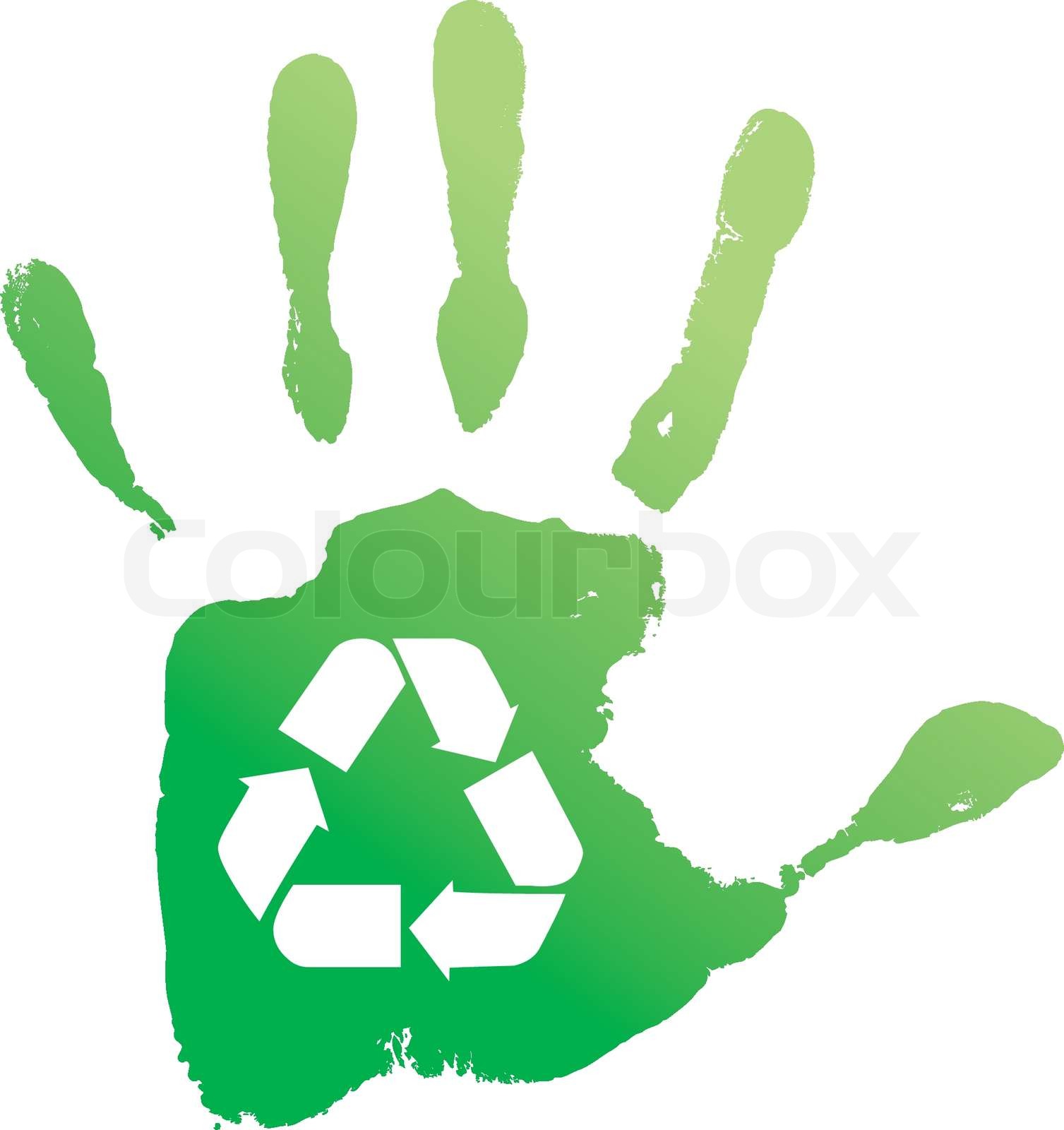 Handprint recycle Vector illustration | Stock vector | Colourbox