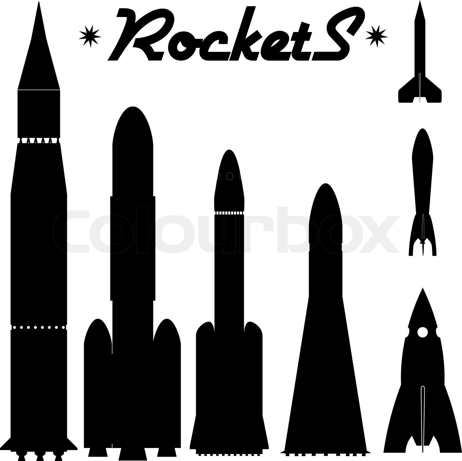 Set of silhouettes of rockets | Stock vector | Colourbox