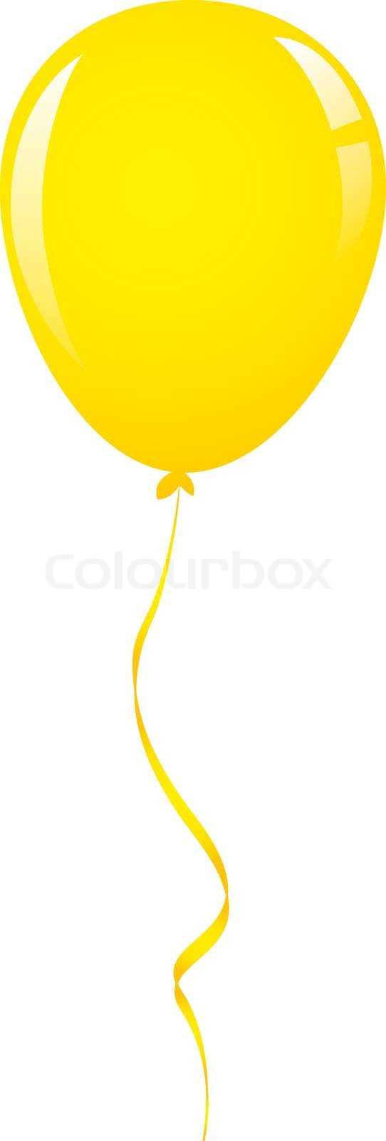 Single Yellow Balloon Clip Art