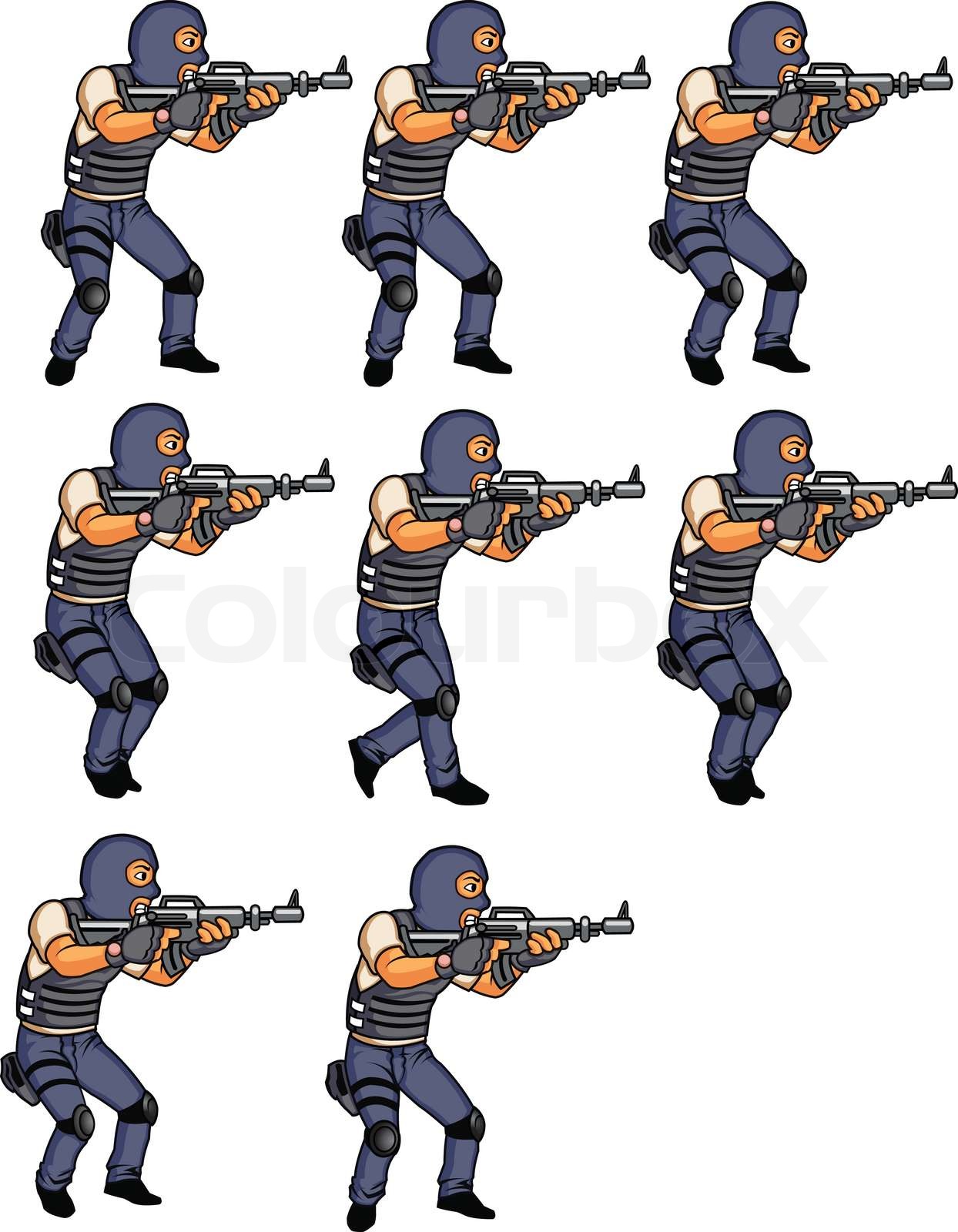 SWAT Officer Walking Animationeps | Stock vector | Colourbox