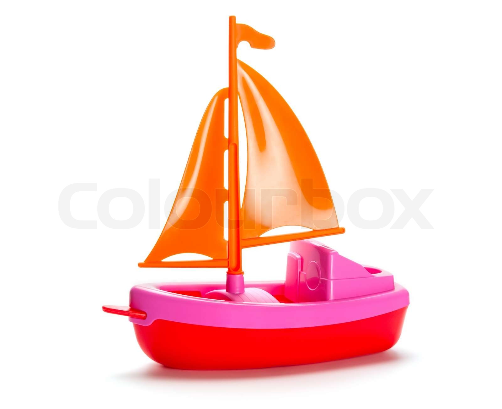 Little plastic toy ship isolated on white | Stock image | Colourbox
